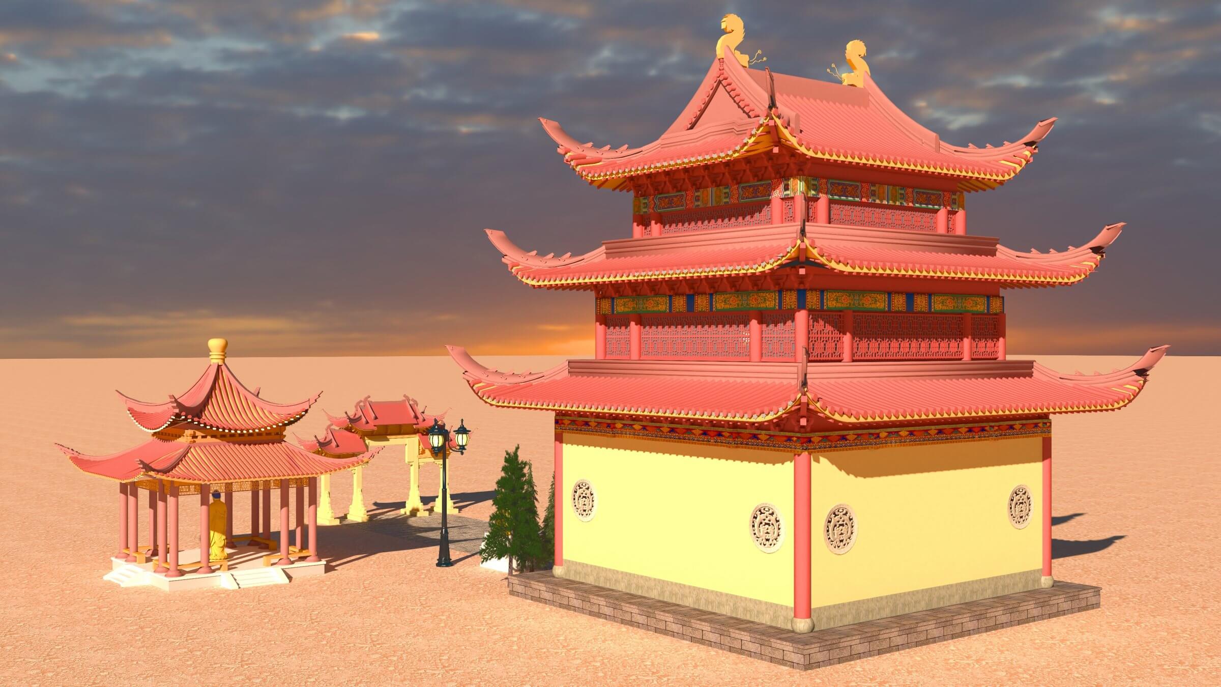 Pagoda Temple 4K - 3D Model by Pictorer
