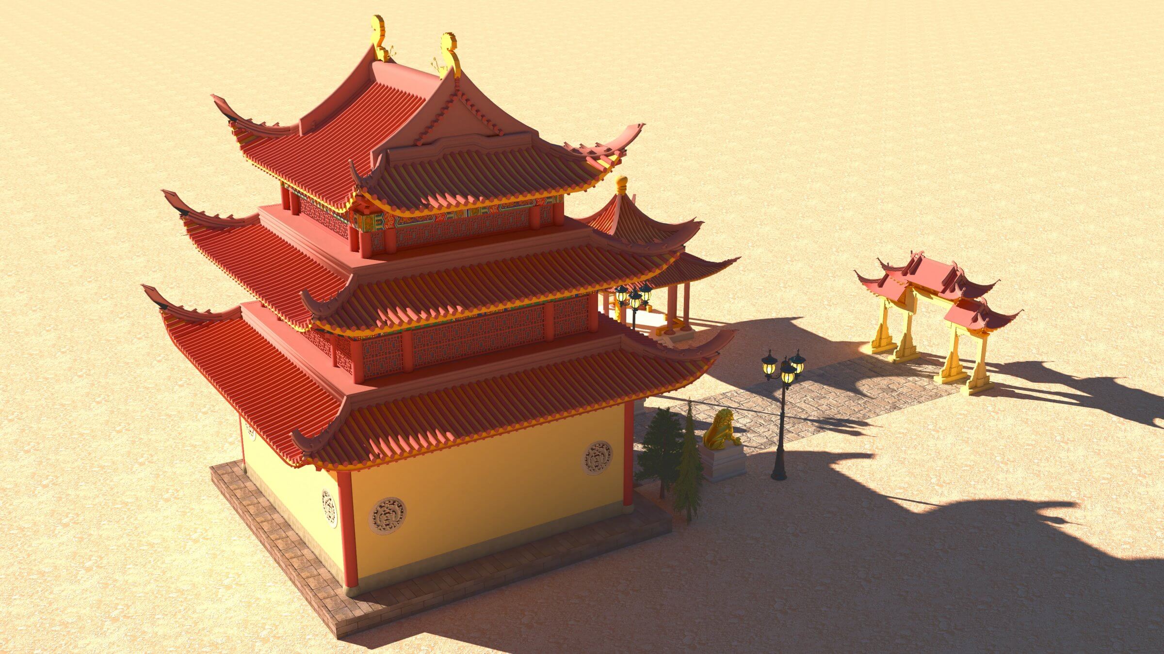 Pagoda Temple 4K - 3D Model by Pictorer