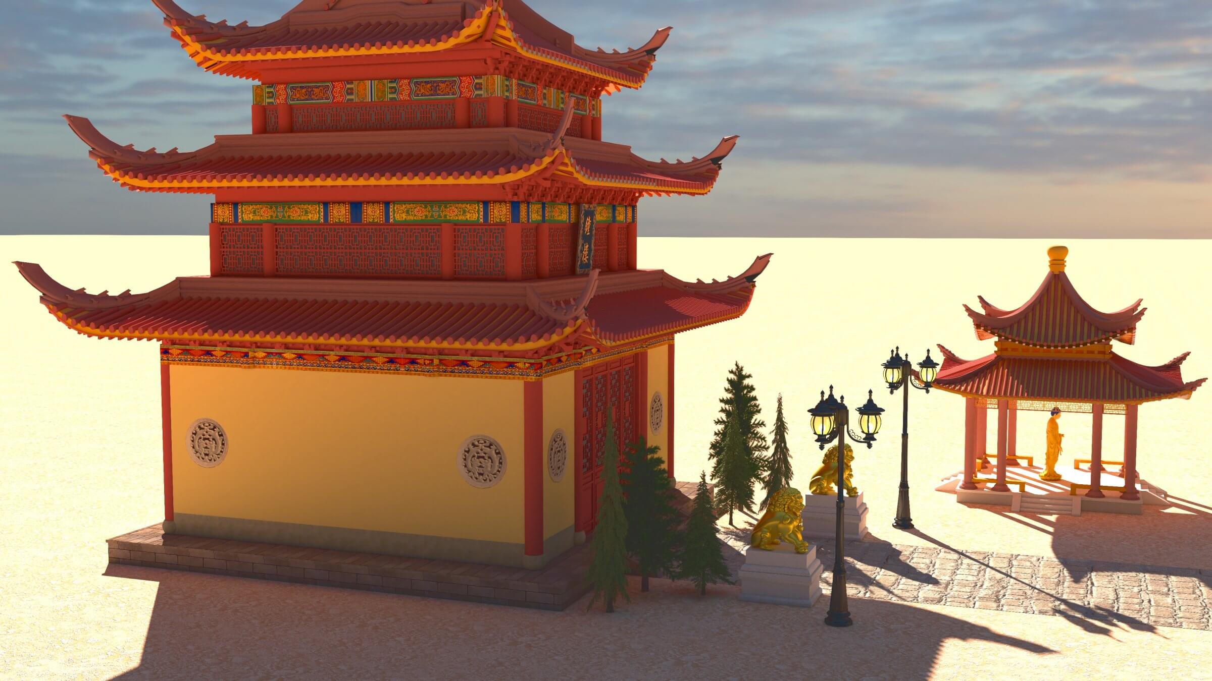 Pagoda Temple - 3D Model by Pictorer