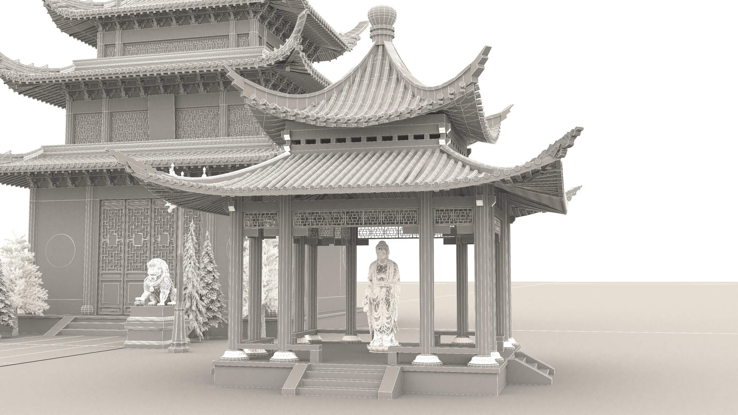 Pagoda Temple 4K - 3D Model by Pictorer