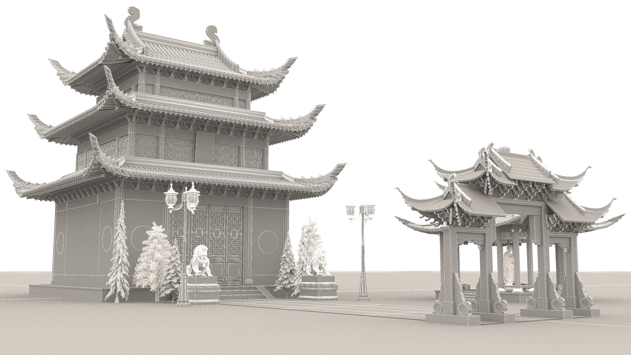 Pagoda Temple 4K - 3D Model by Pictorer