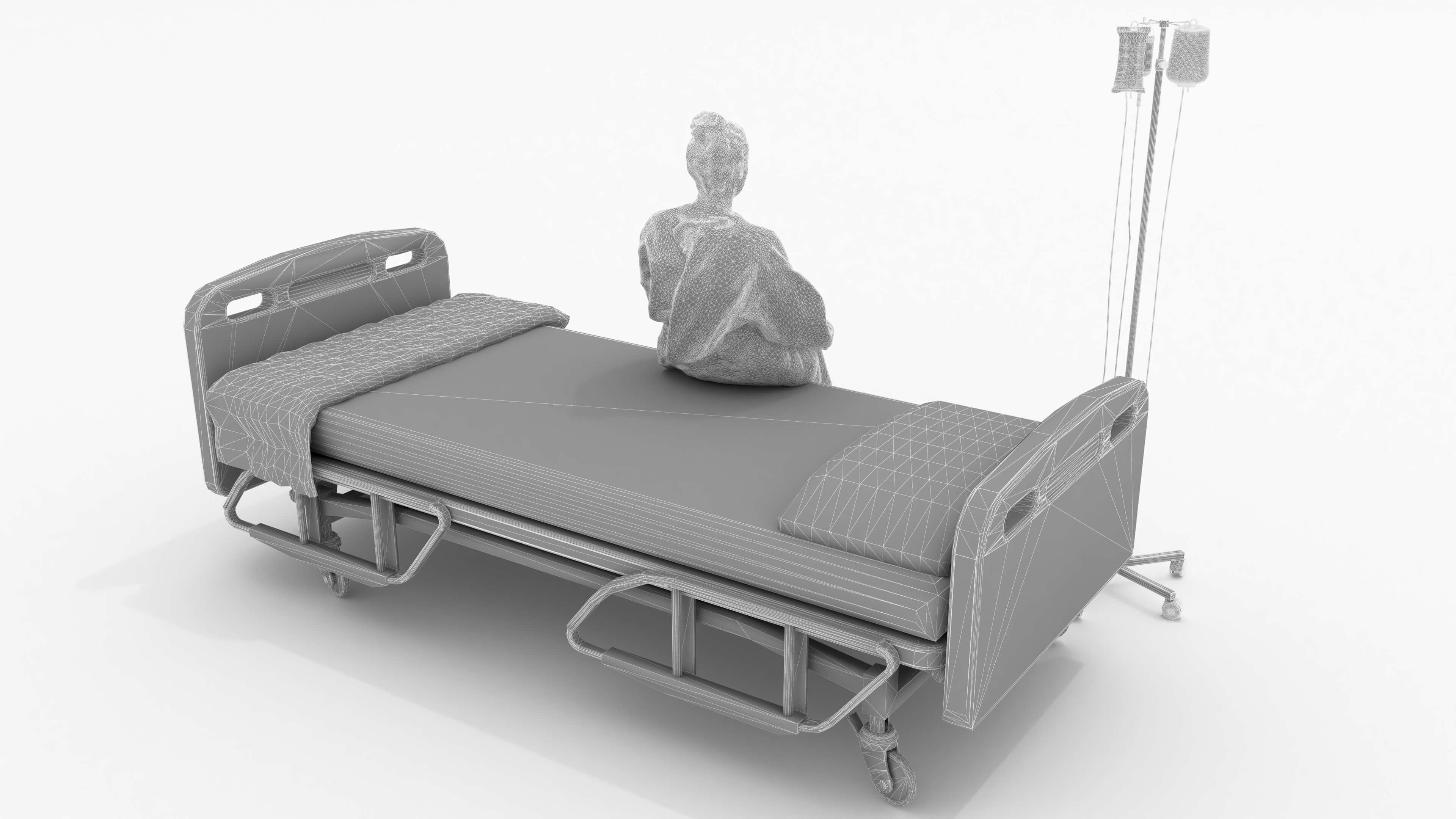Patient and Bed 4K - 3D Model by Pictorer