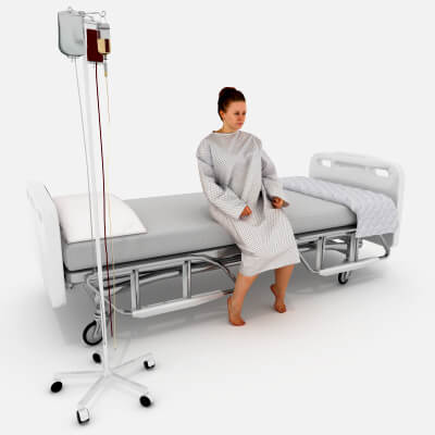 Patient and Bed 4K - 3D Model by Pictorer