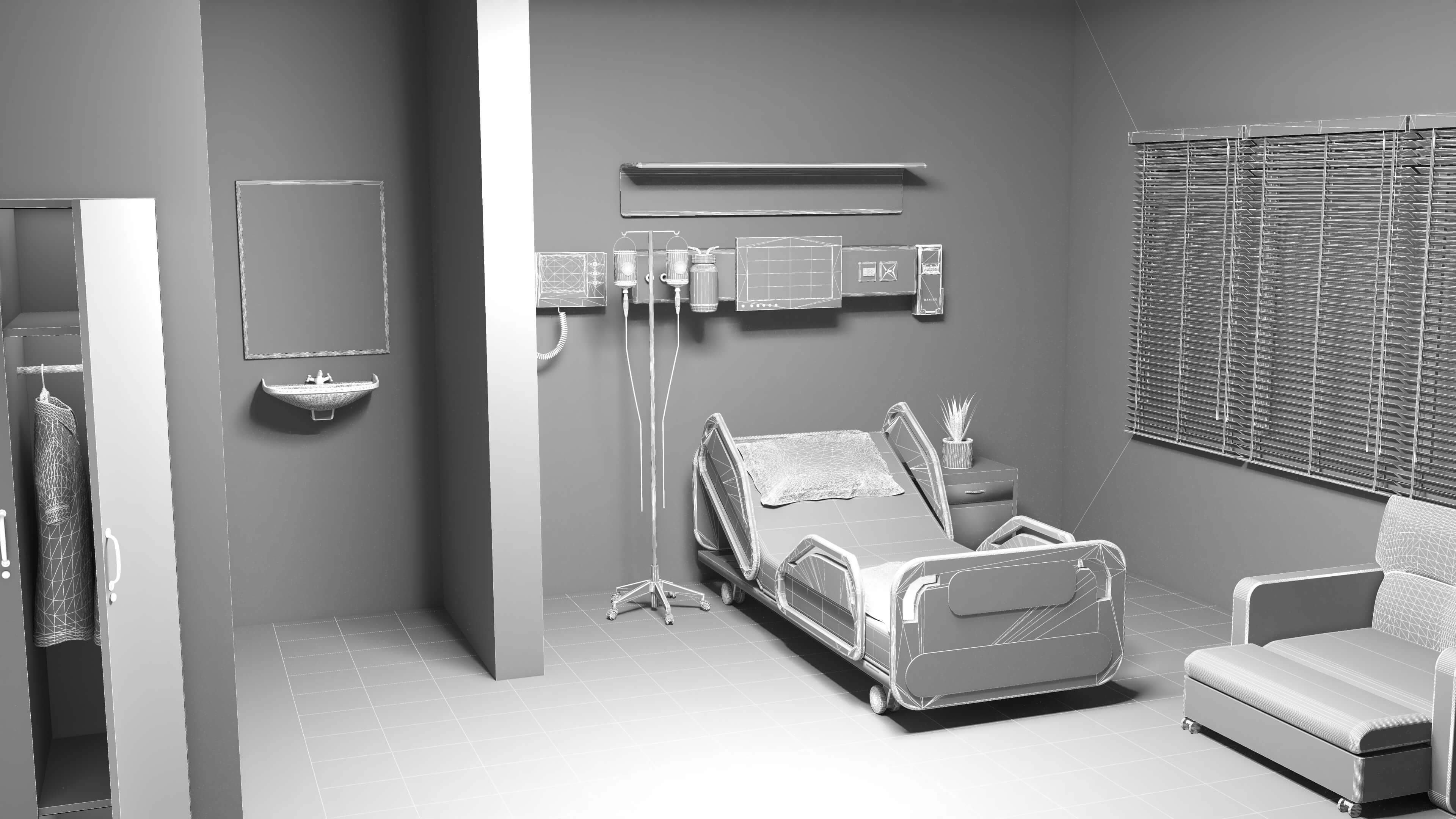 Patient Room - 3D Model by Pictorer