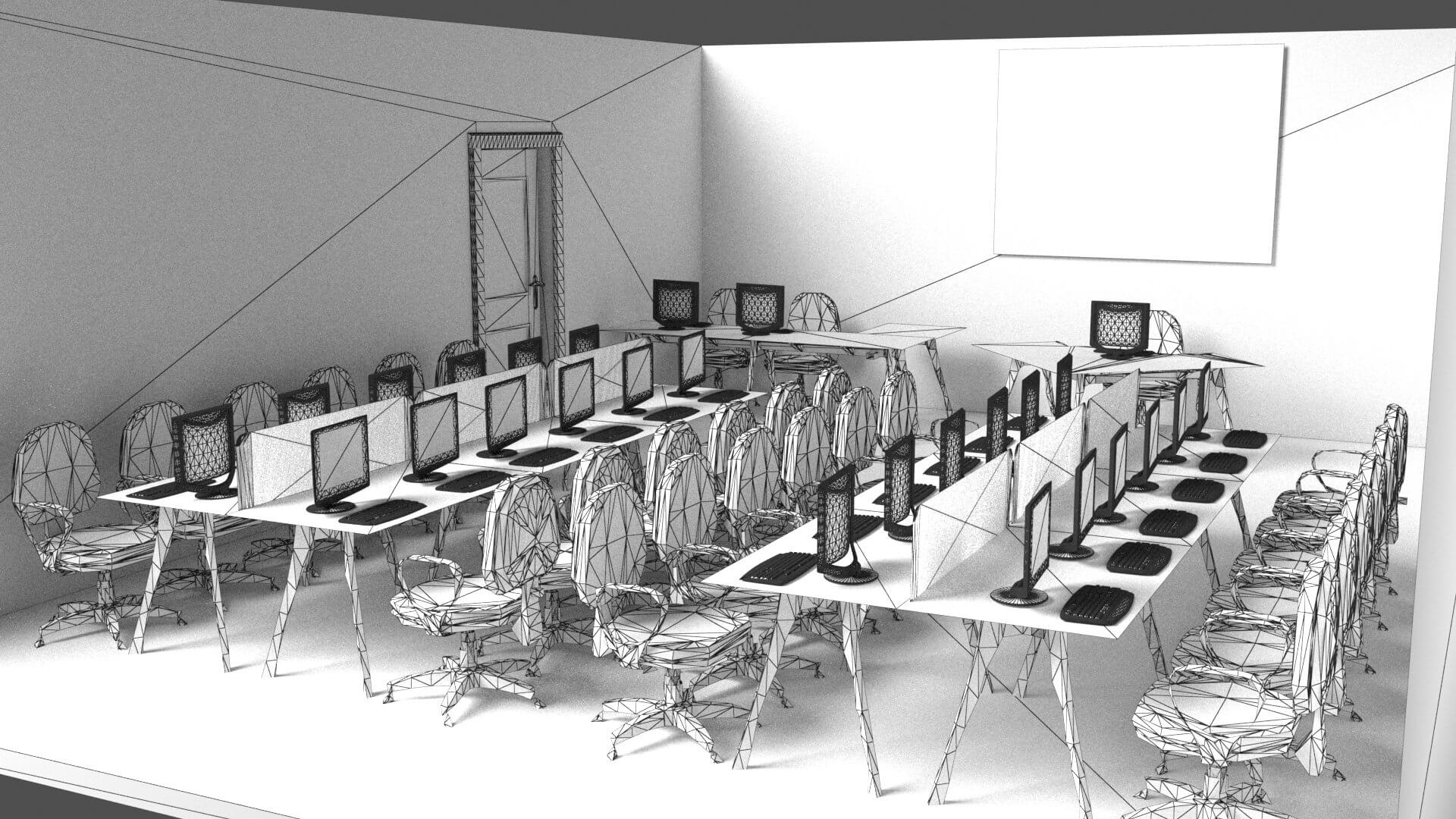 PC Training Classroom - 3D Model by Pictorer