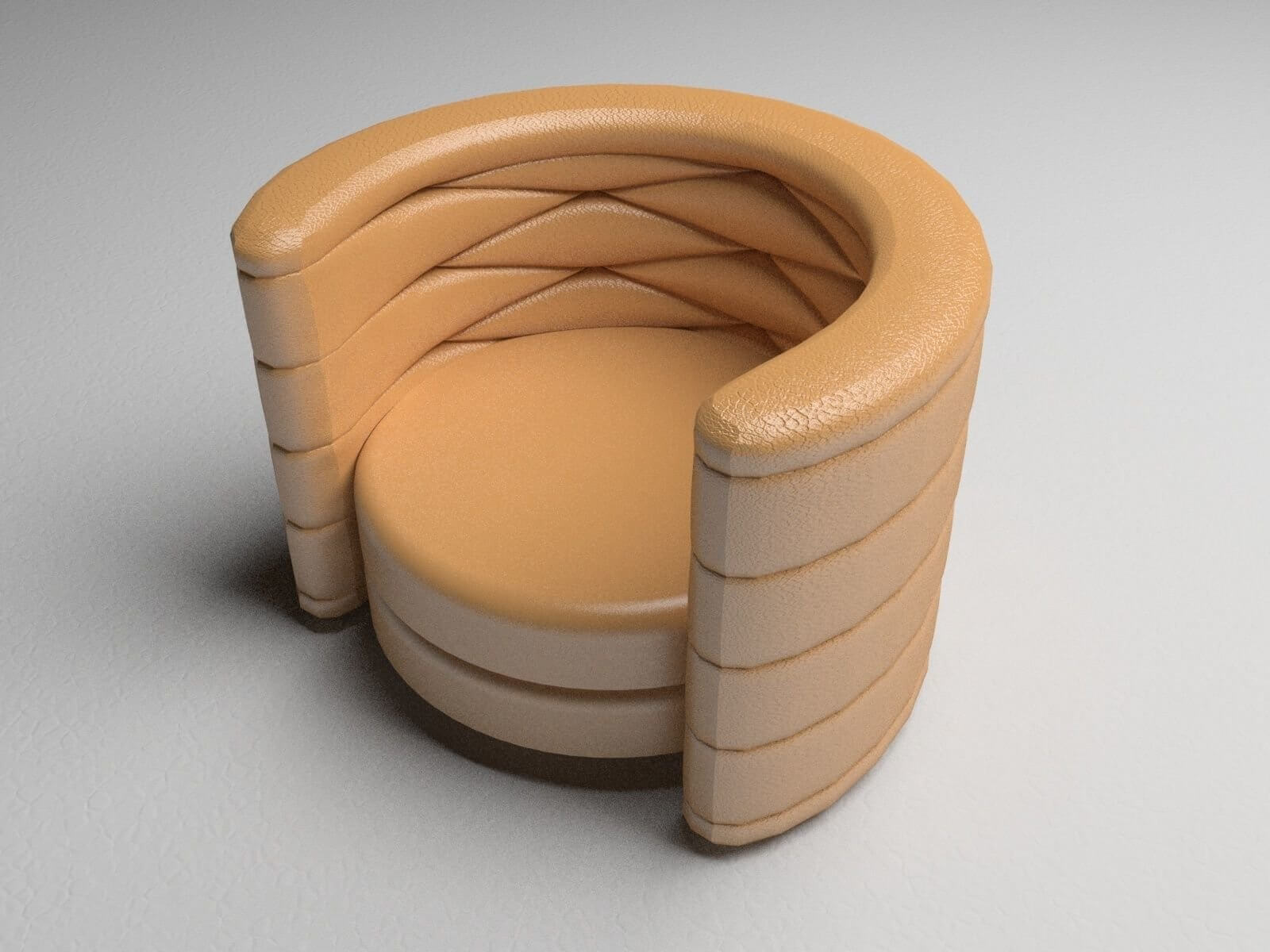 Round Armchair - 3D Model by Pictorer