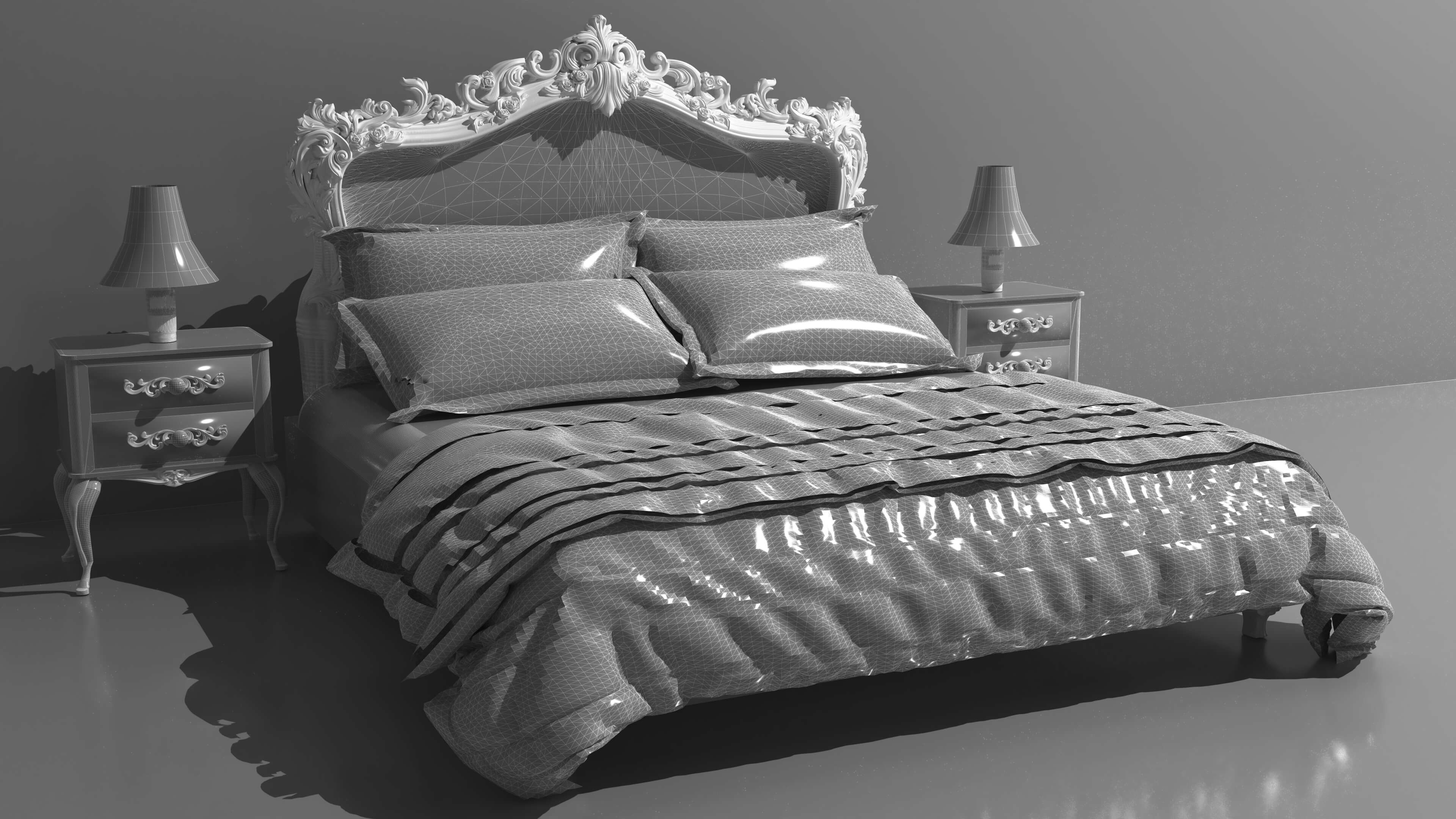 Royal Bed 8K - 3D Model by Pictorer