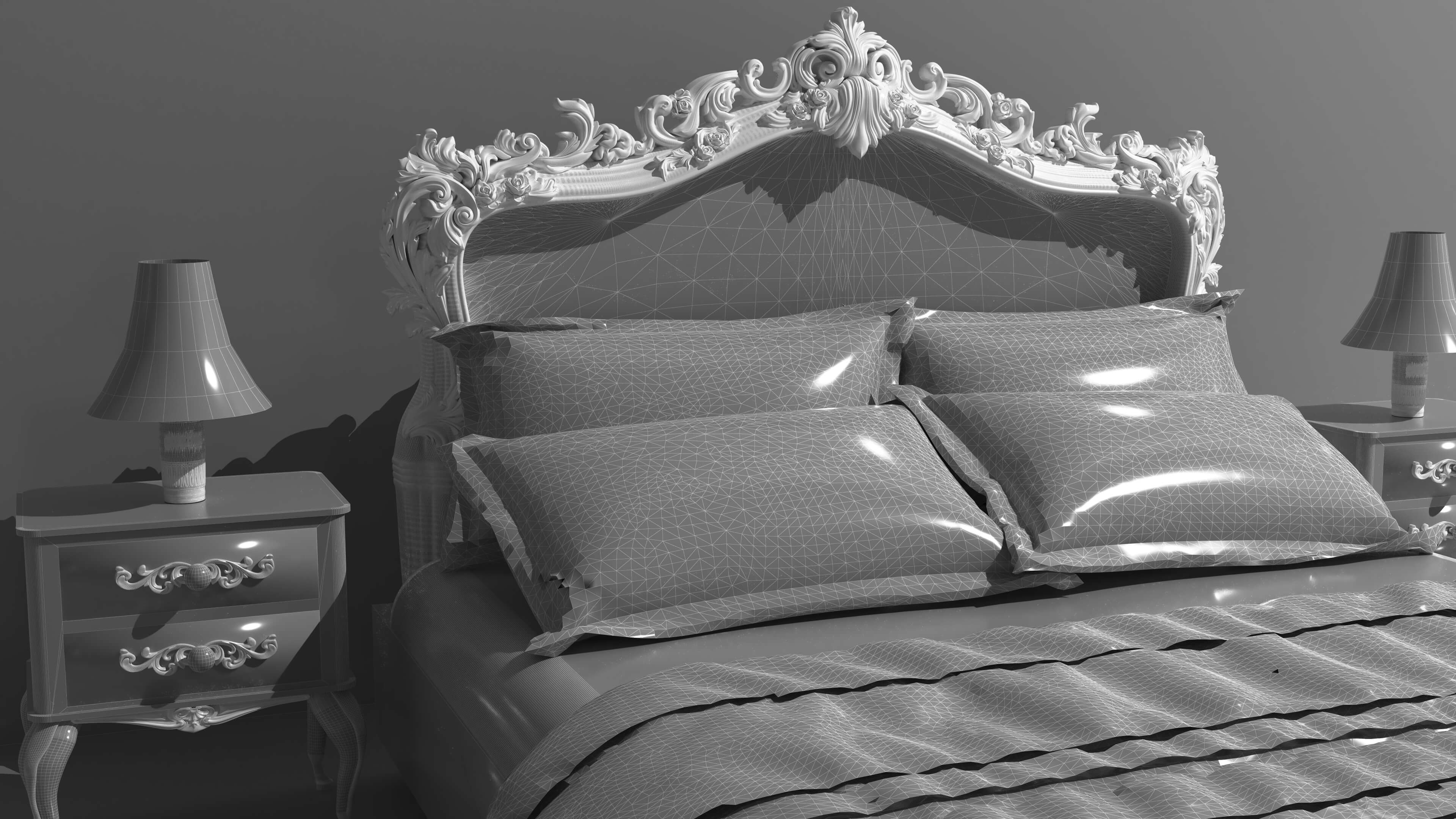 Royal Bed 8K - 3D Model by Pictorer