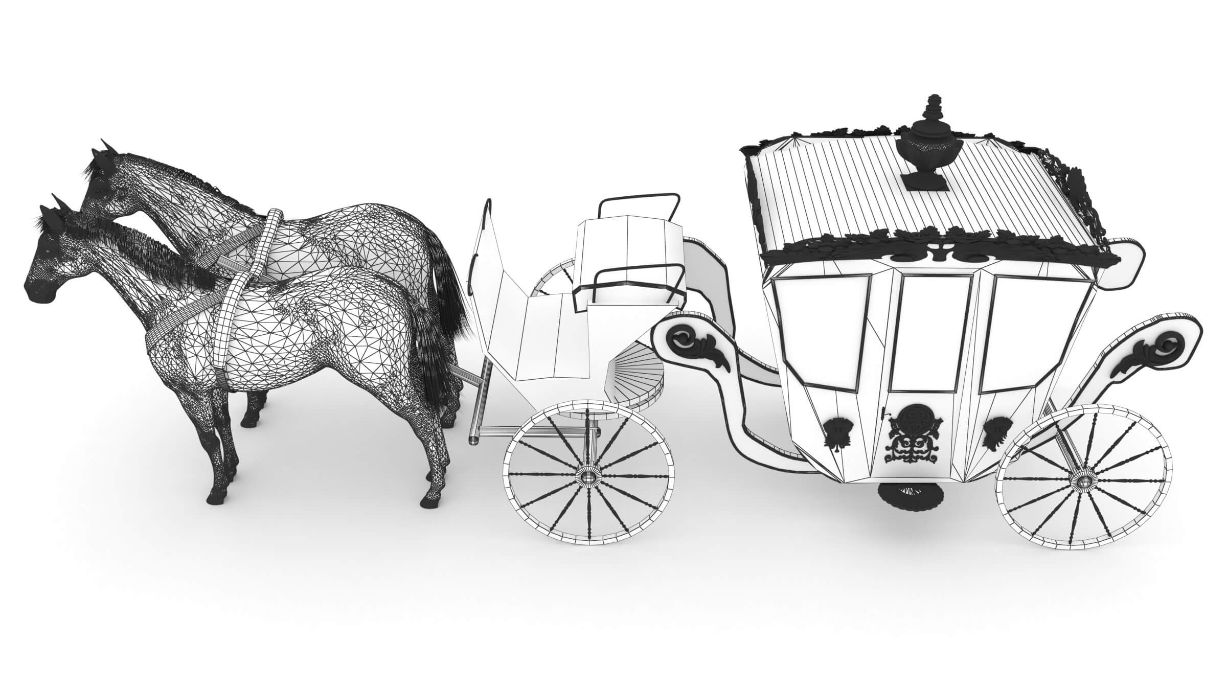 Royal Carriage 4K - 3D Model by Pictorer