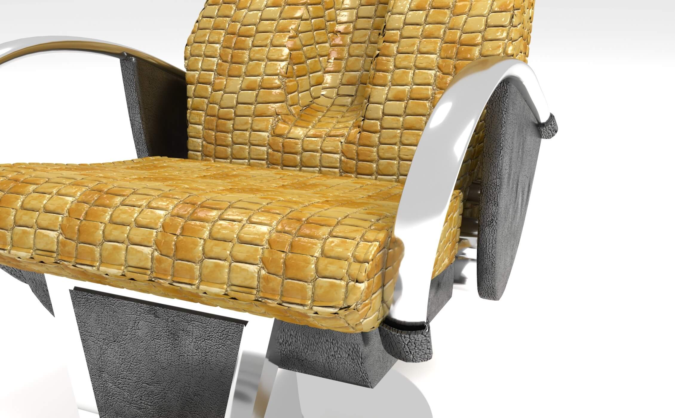 Snakeskin Barber Chair - 3D Model by Pictorer
