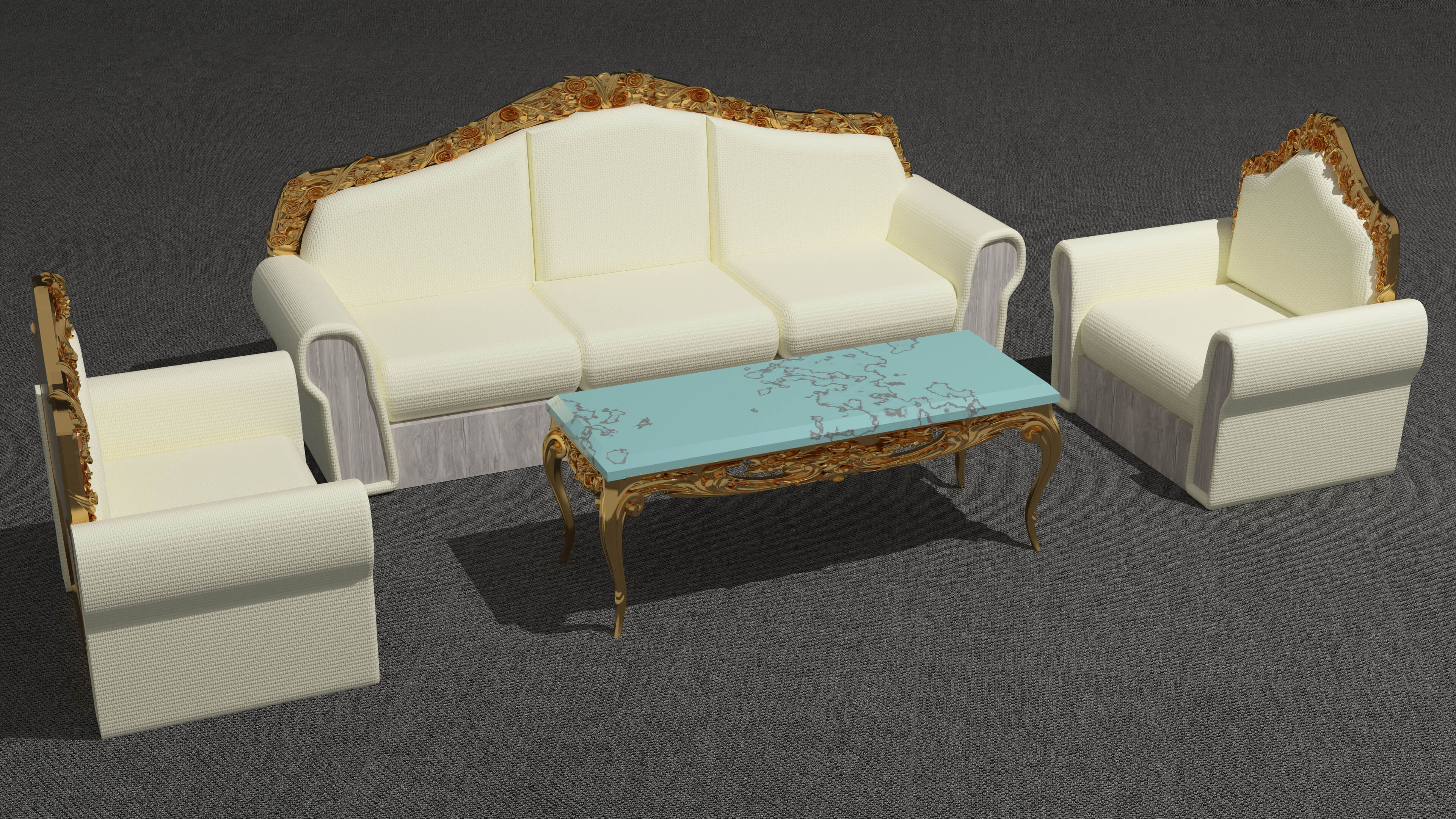 Classic Sofa Set 8K - 3D Model by Pictorer