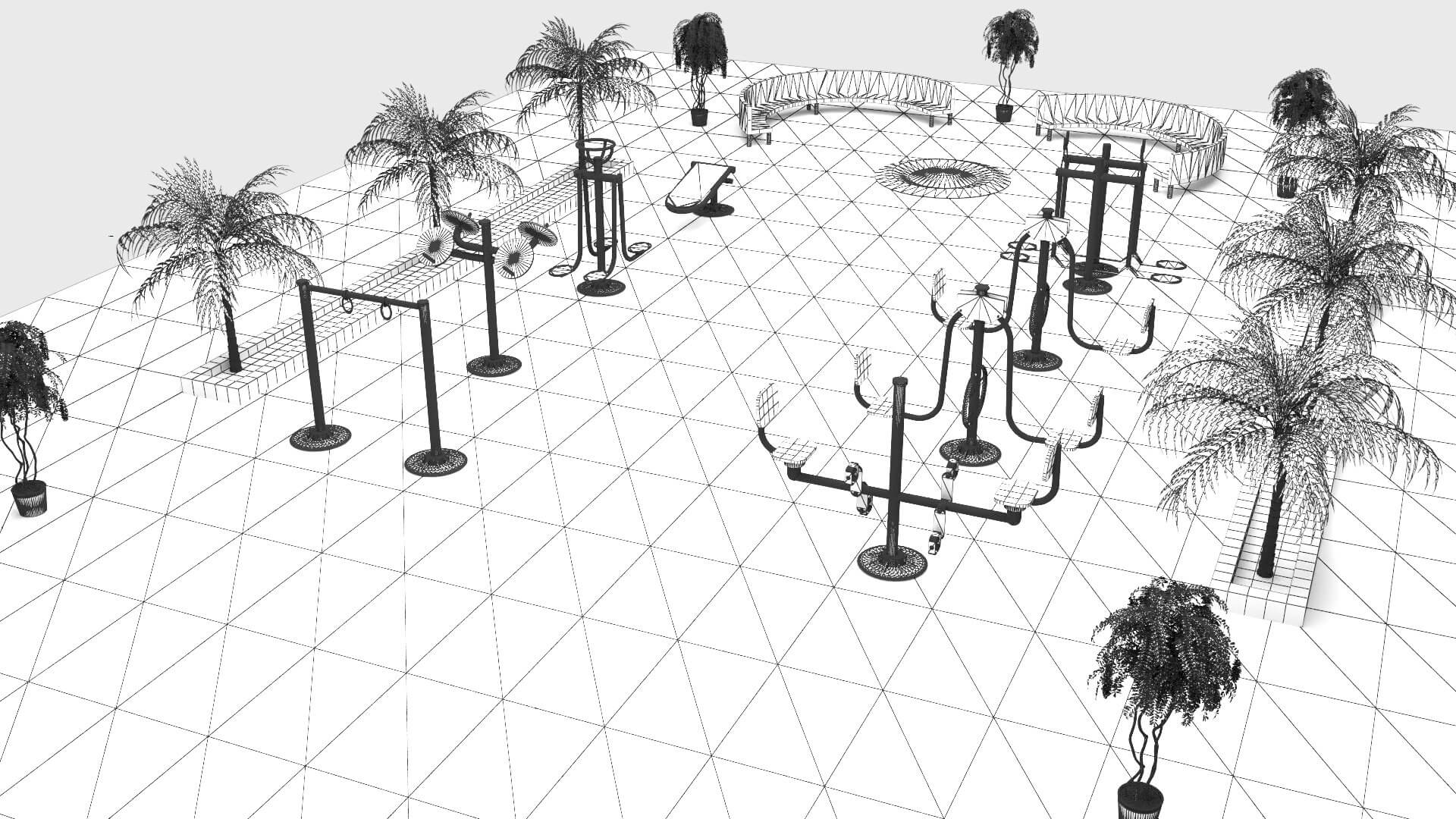 Exercise Park - 3D Model by Pictorer