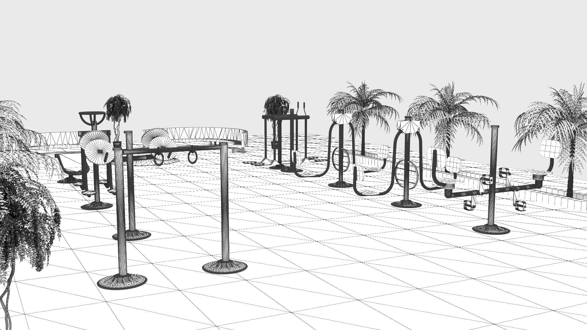 Exercise Park - 3D Model by Pictorer
