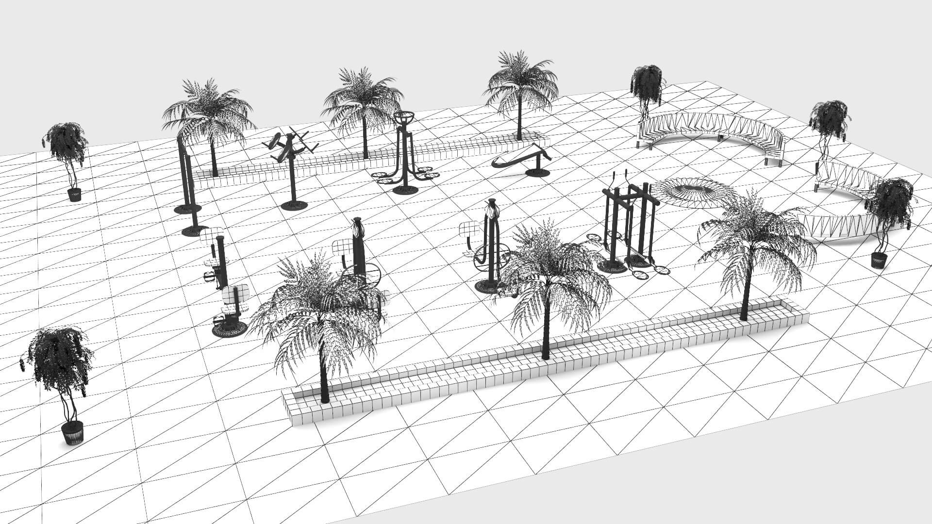 Exercise Park - 3D Model by Pictorer