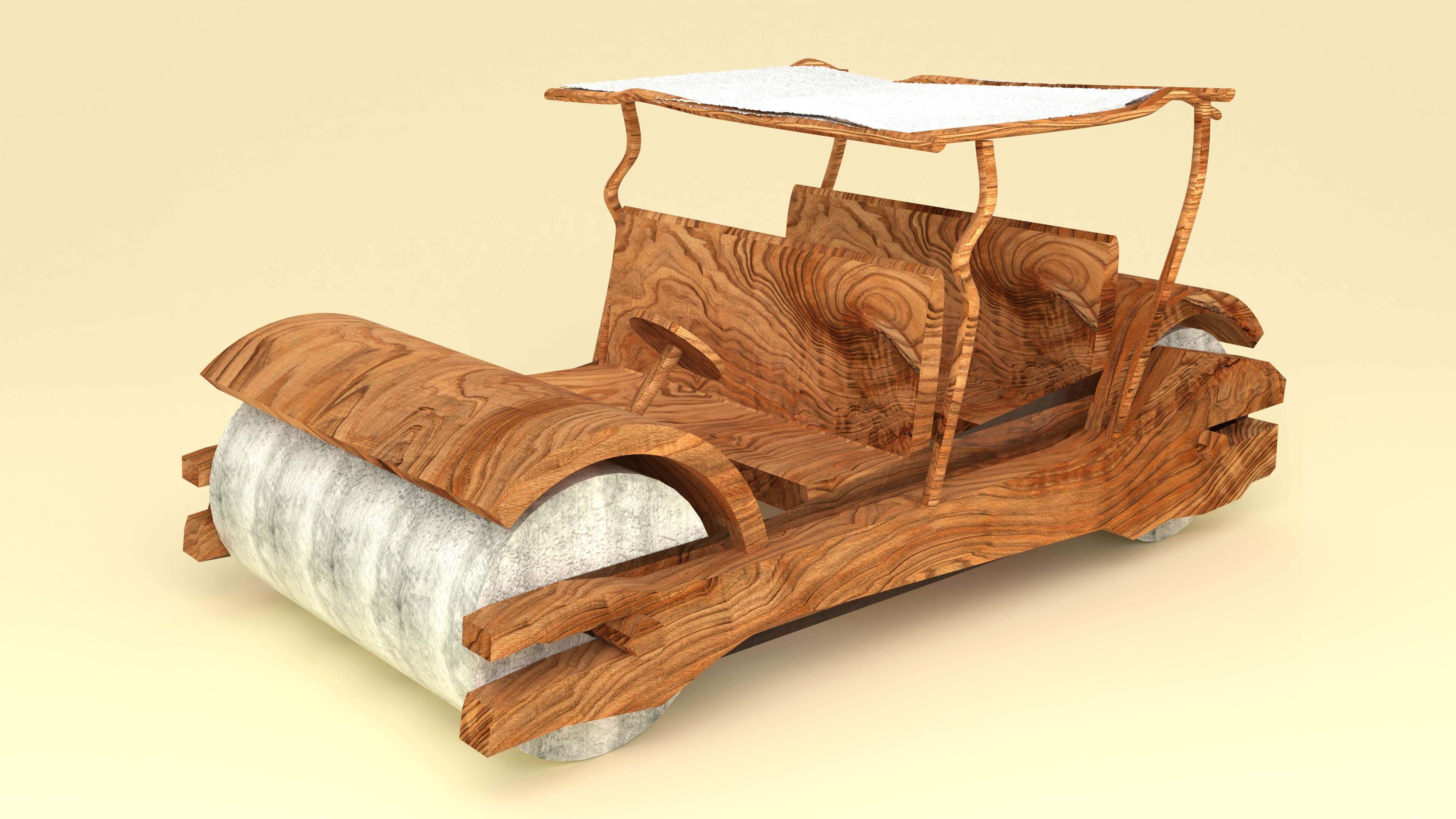 Stone Age Car 4K - 3D Model by Pictorer