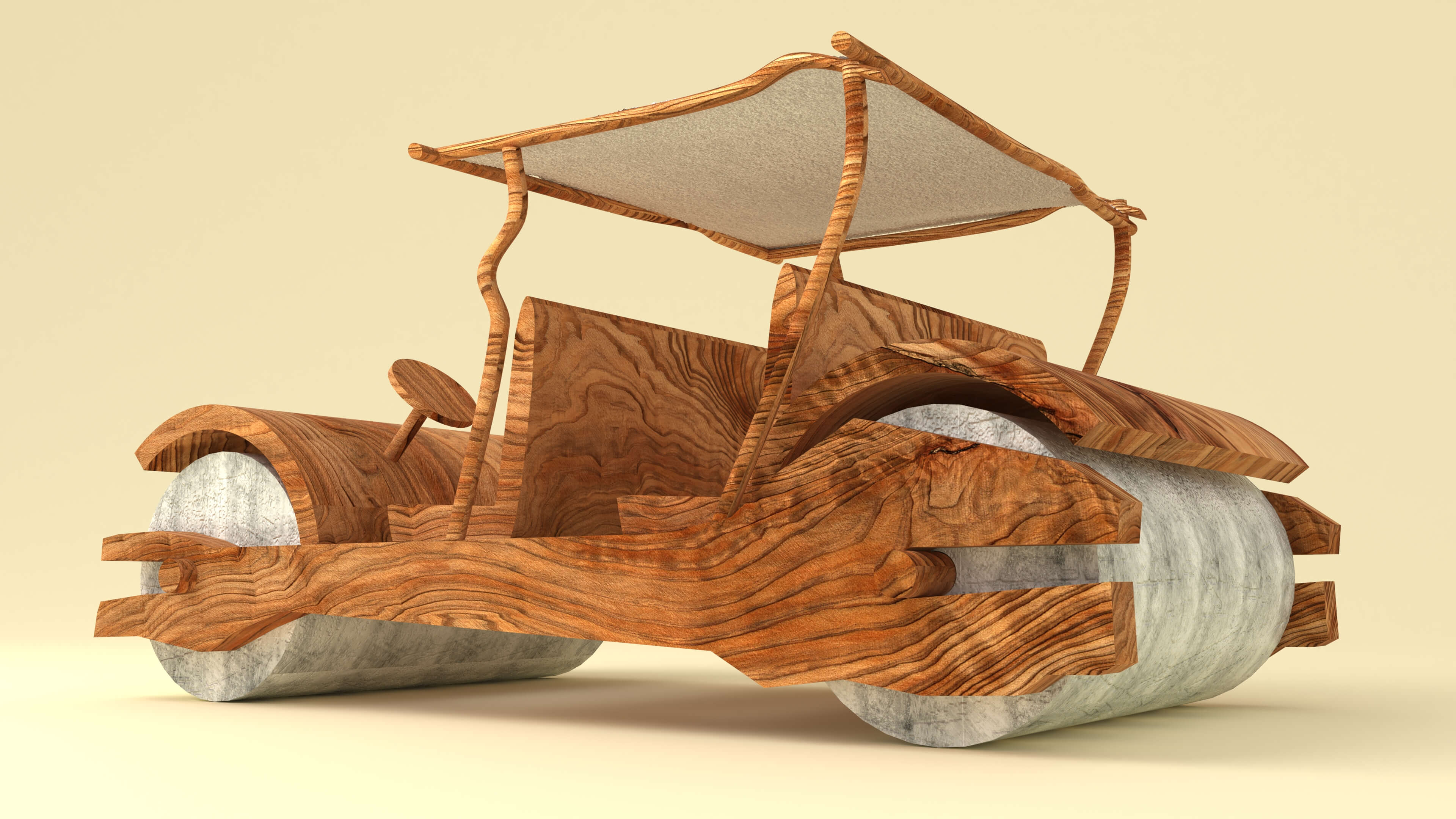 Stone Age Car 4K - 3D Model by Pictorer