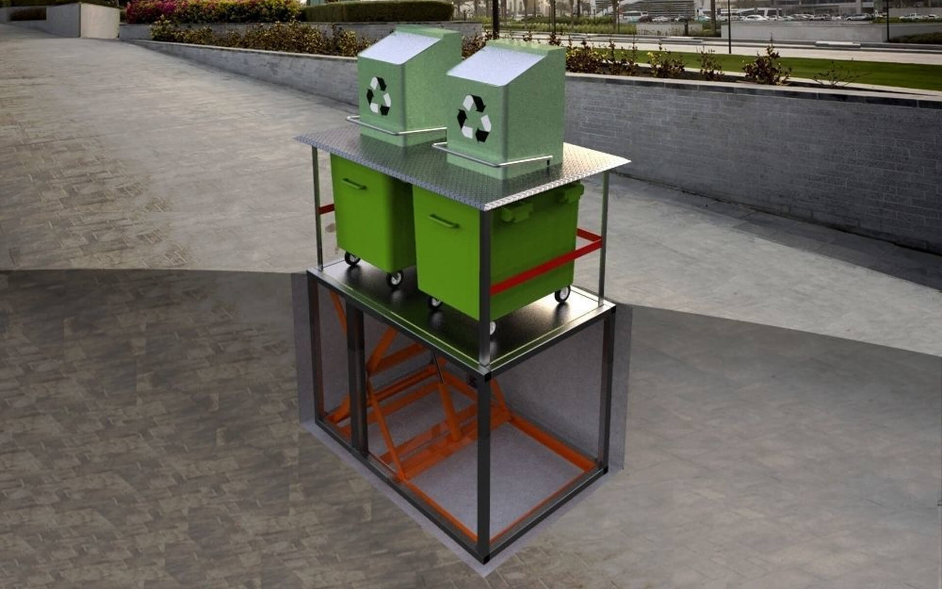 Underground Waste Bin - 3D Model by Pictorer