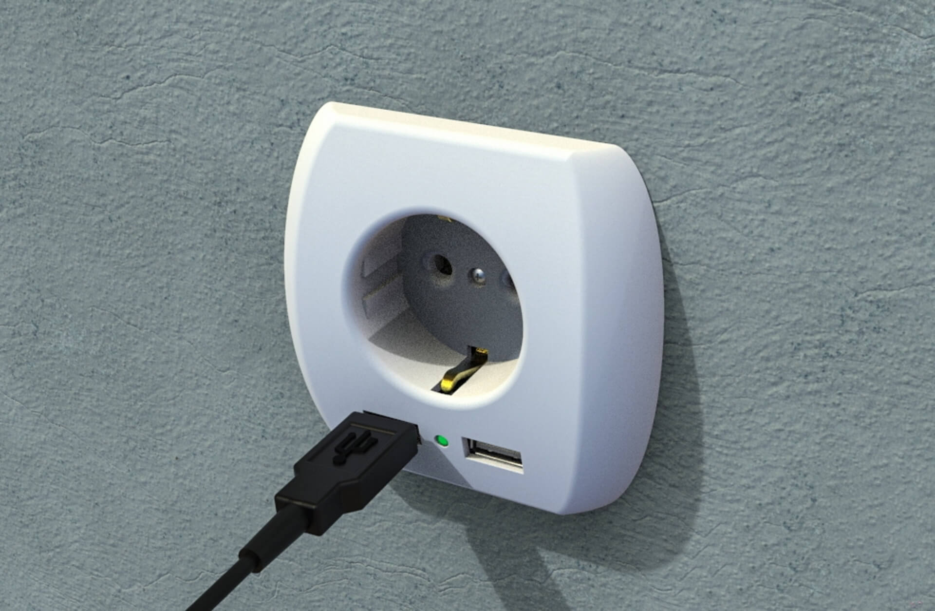 USB Wall Plug - 3D Model by Pictorer