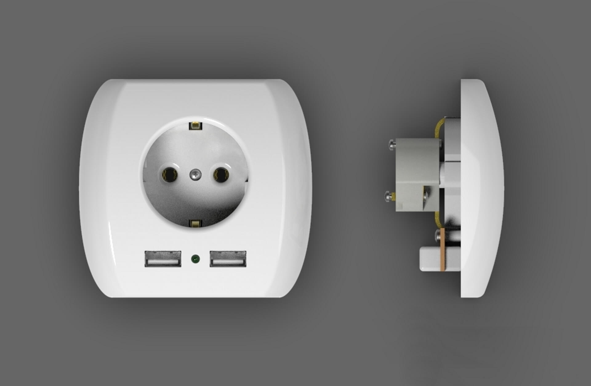 USB Wall Plug - 3D Model by Pictorer