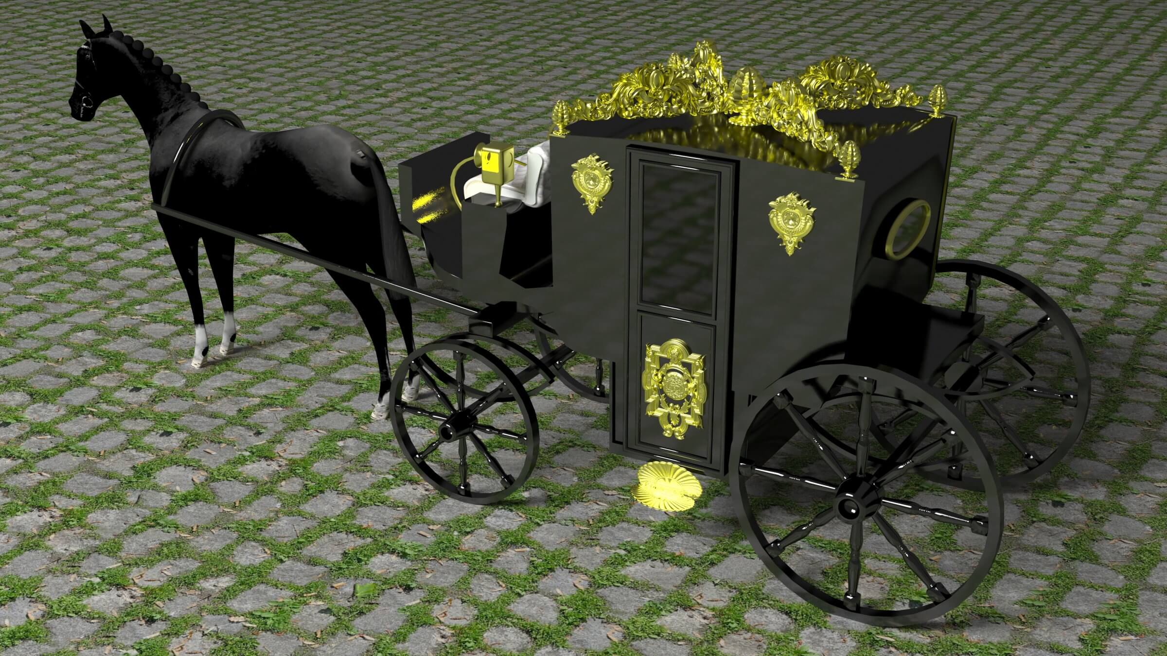 Vintage Carriage 4K - 3D Model by Pictorer
