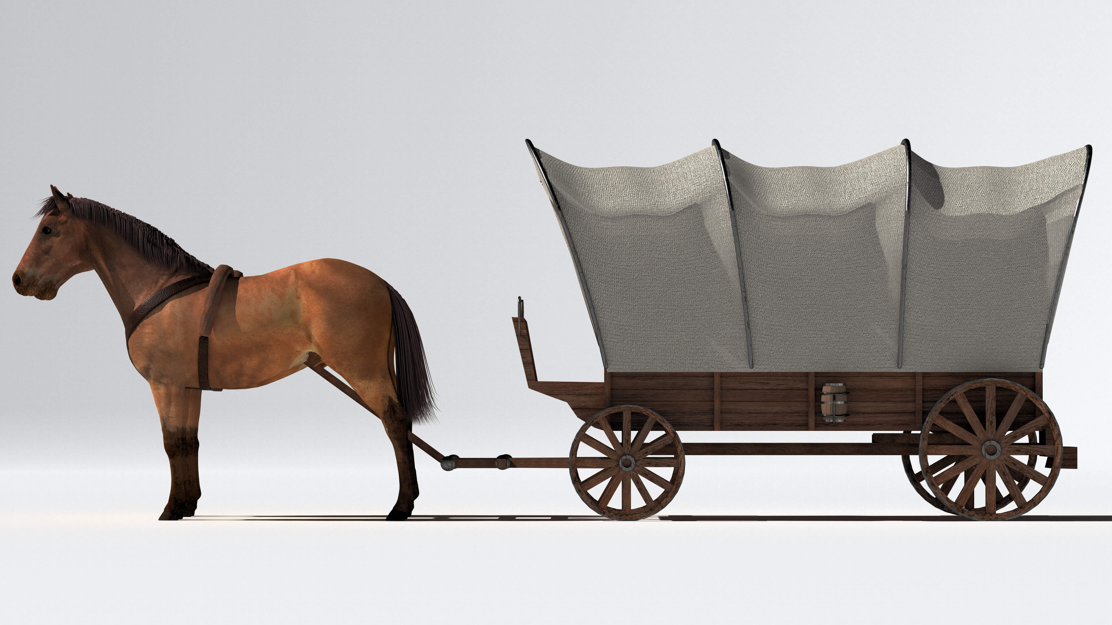 Western Wagon 2 - 3D Model by Pictorer