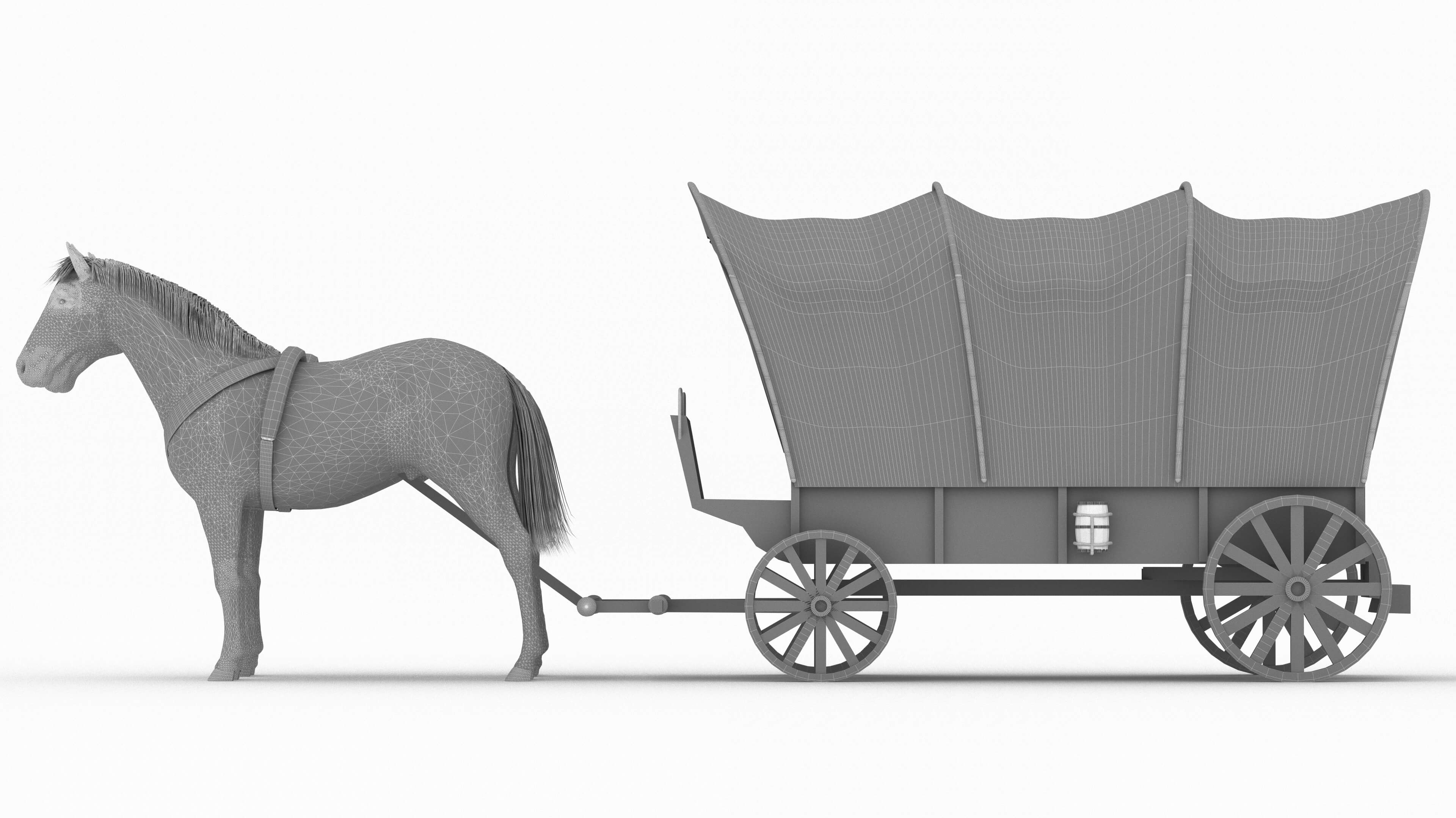 Western Wagon 2 - 3D Model by Pictorer
