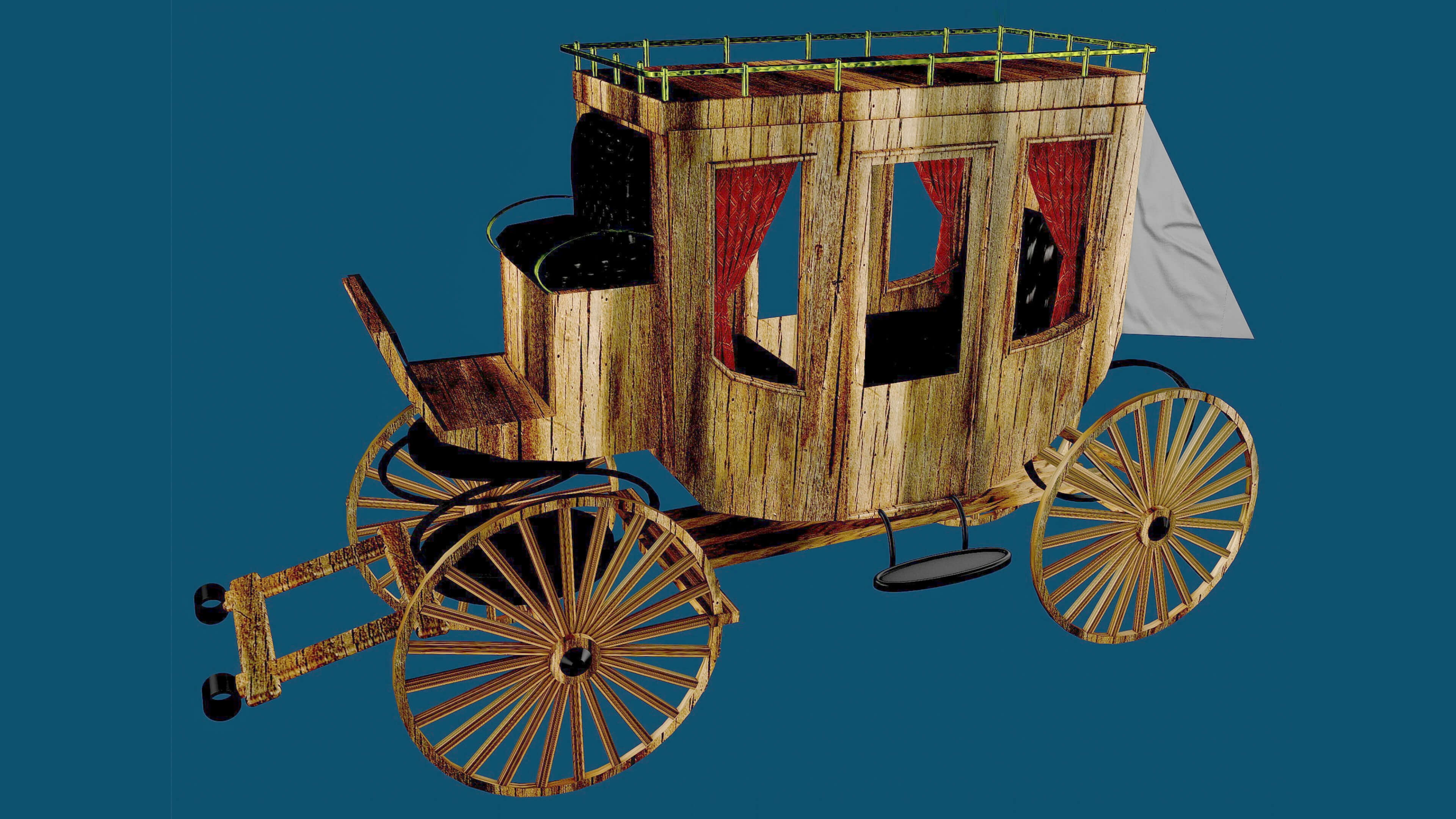 Western Wagon 3 - 3D Model by Pictorer