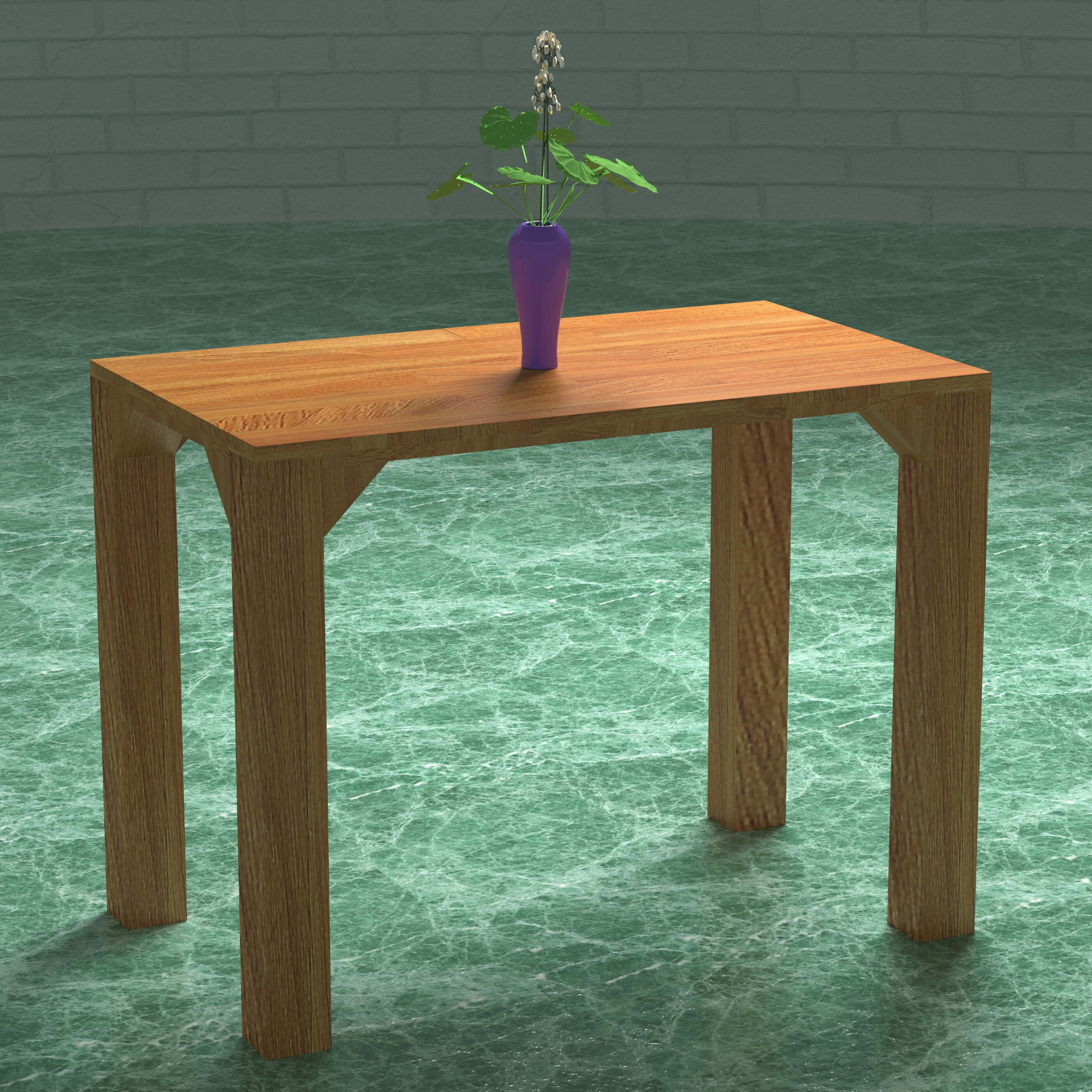 Wooden Table 4K - 3D Model by Pictorer