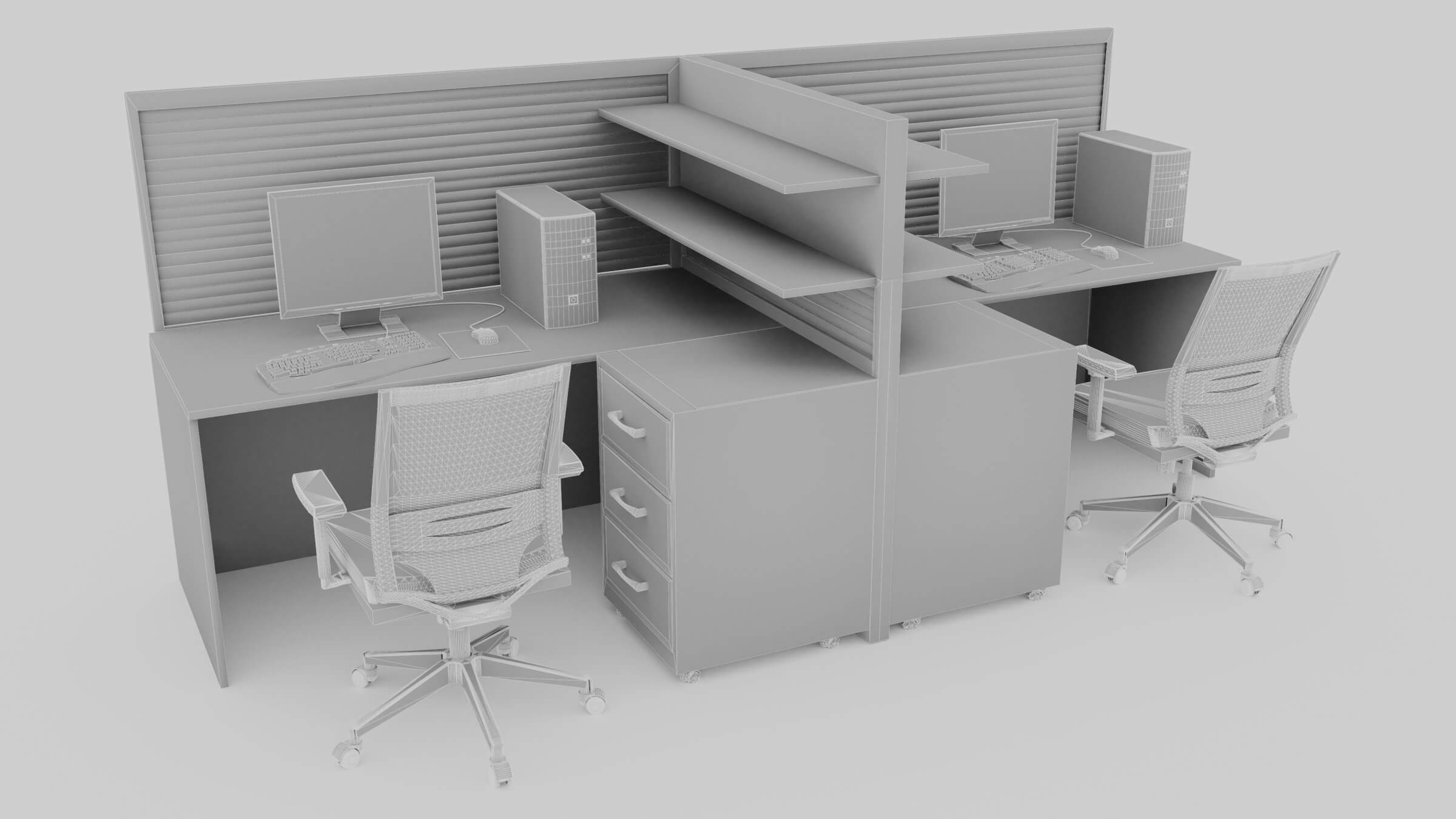 Office Workstation 4K - 3D Model by Pictorer
