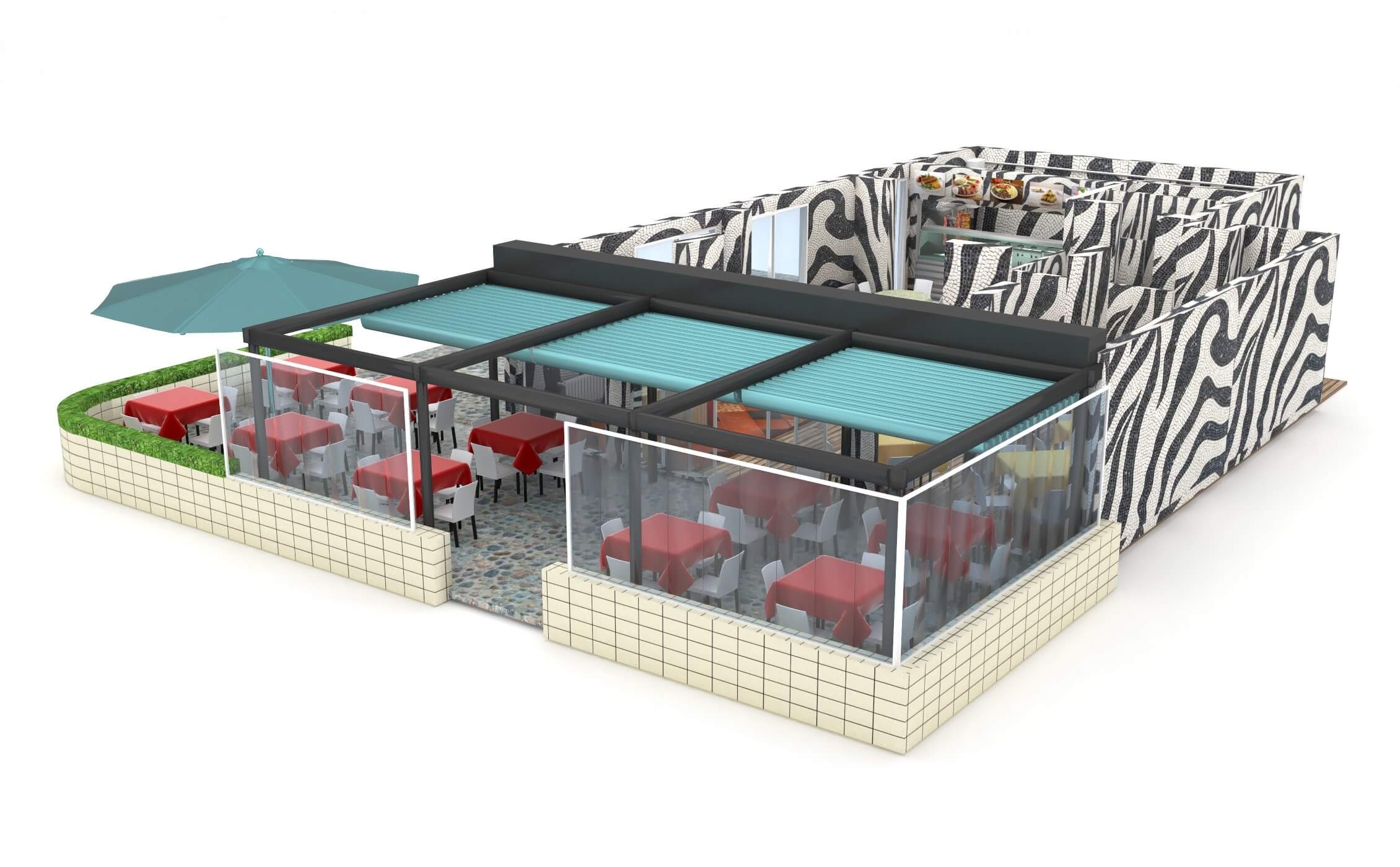 Zebra Restaurant - 3D Model by Pictorer