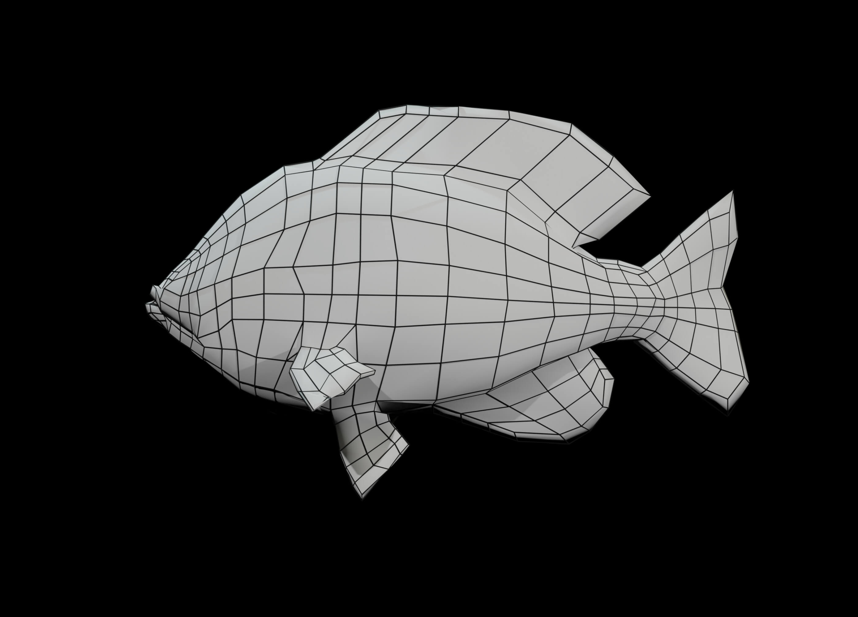 Animated Bluegill Fish - 3D Model by Pig Scales Studio