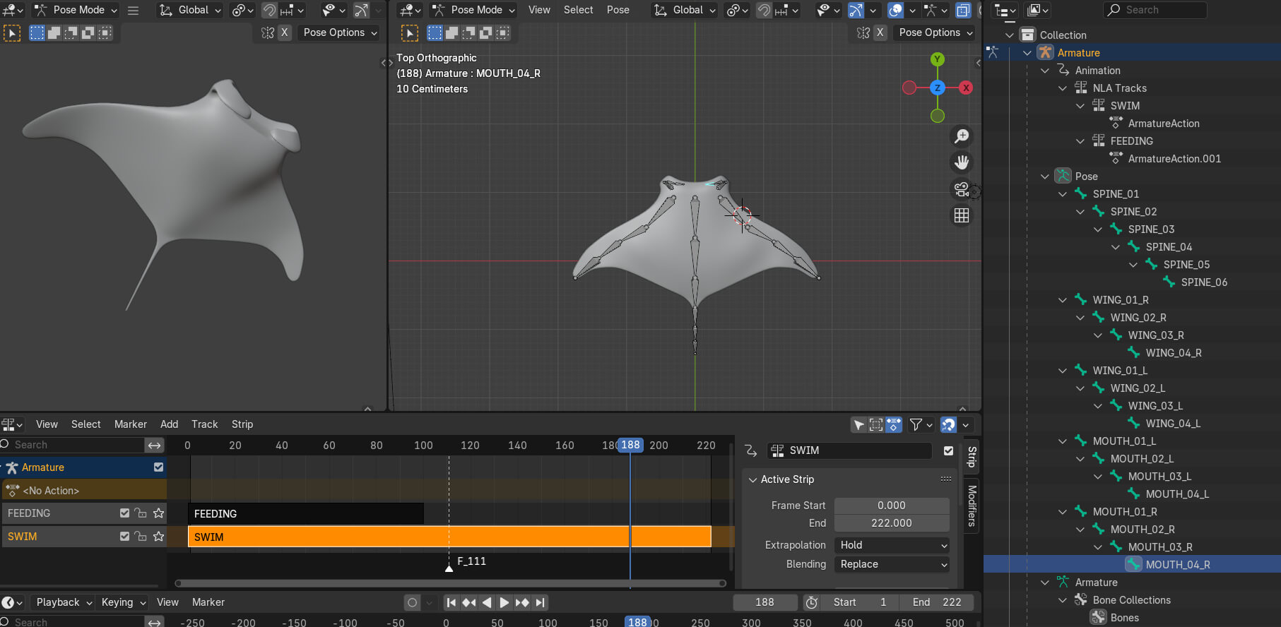 Animated Manta Ray - 3D Model by Pig Scales Studio
