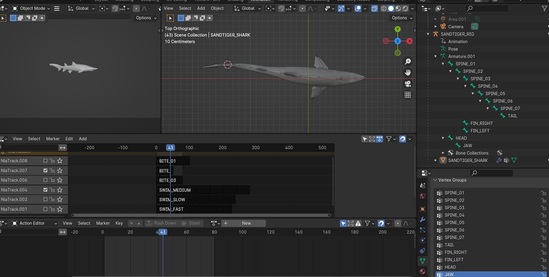 Animated Sand Tiger Shark - 3D Model by Pig Scales Studio