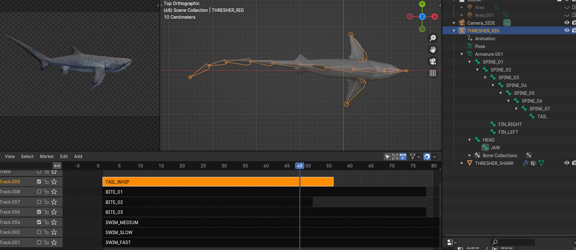 Animated Thresher Shark - 3D Model by Pig Scales Studio