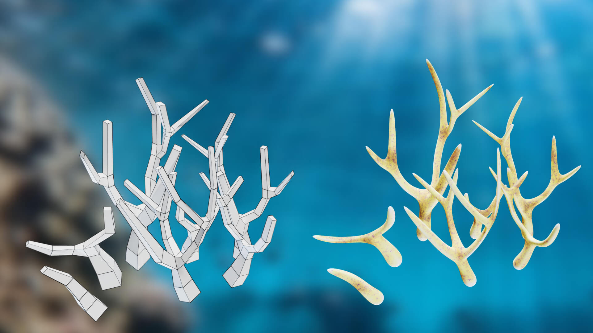 Low Poly Coral Pack - 3D Model by Pig Scales Studio