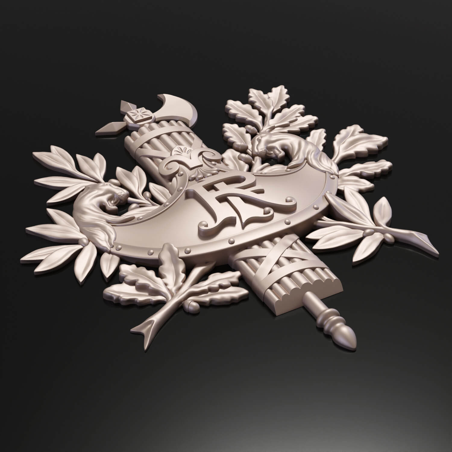 Diplomatic Emblem of France - 3D Print Model by pililpchenko