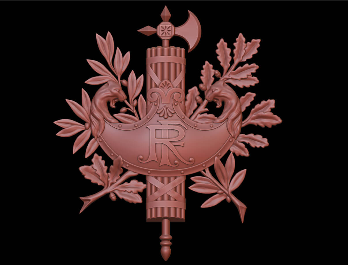 Diplomatic Emblem of France - 3D Print Model by pililpchenko