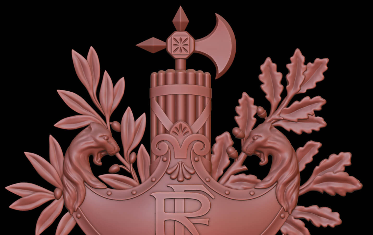 Diplomatic Emblem of France - 3D Print Model by pililpchenko