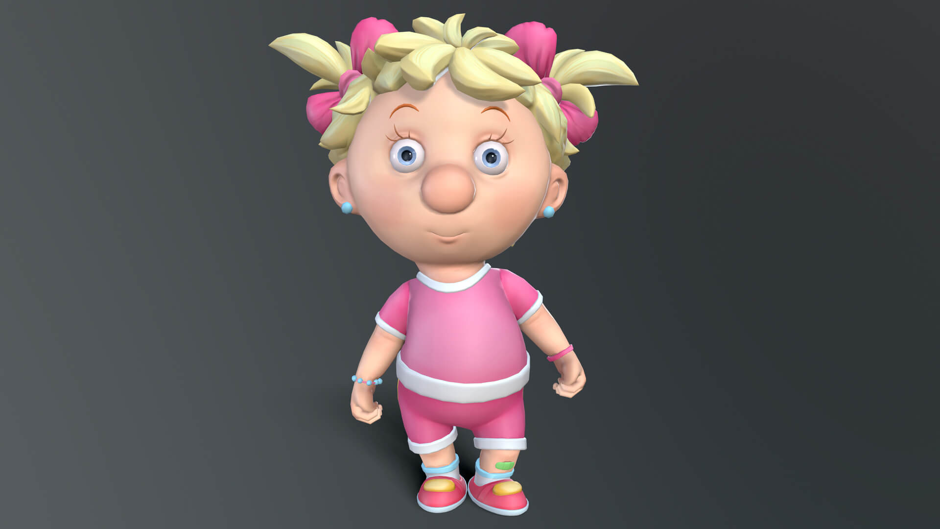 Girl Cartoon 3d Model By Pinkpenguin 