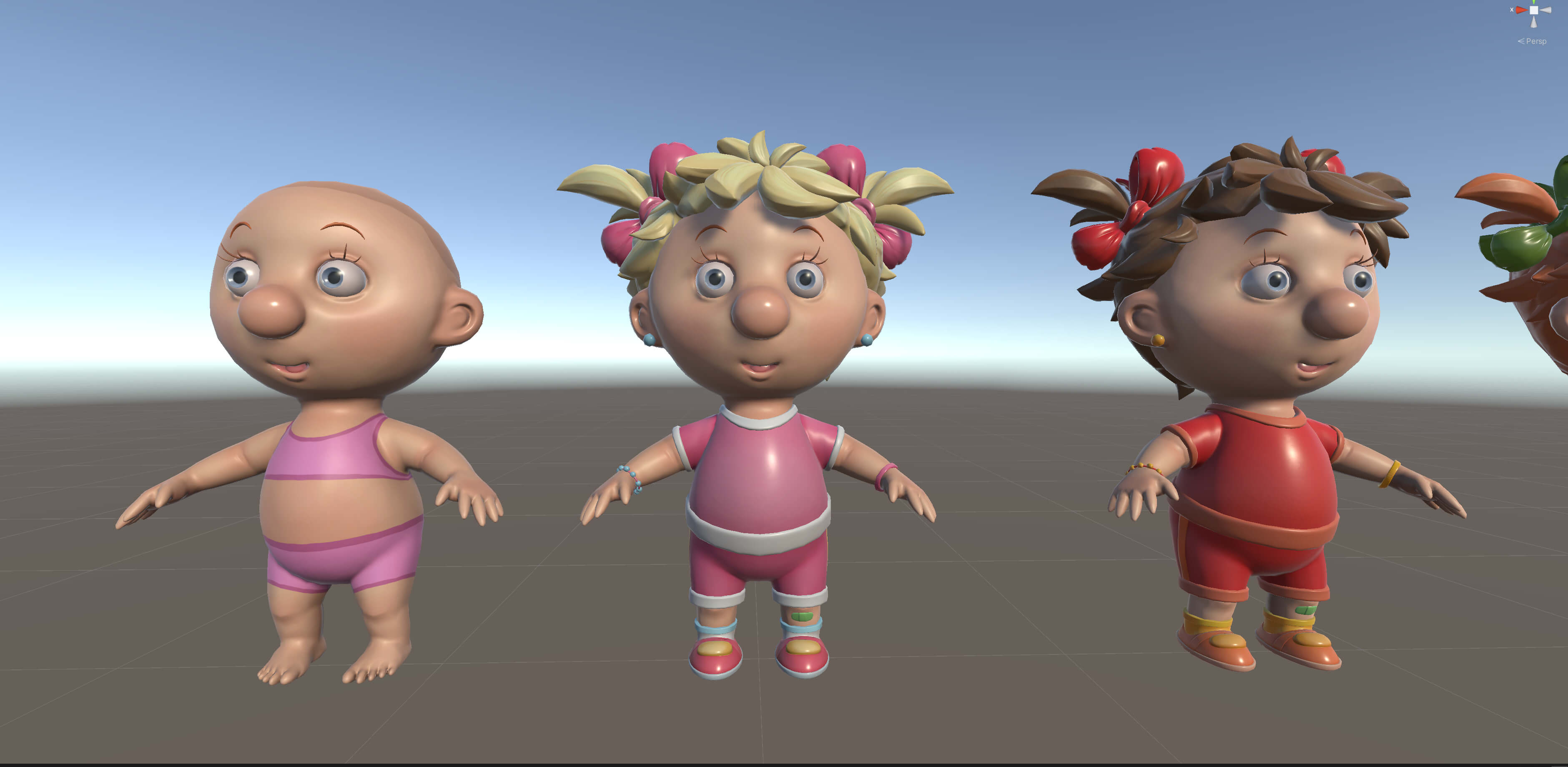 Girl Cartoon - 3D Model by pink_penguin