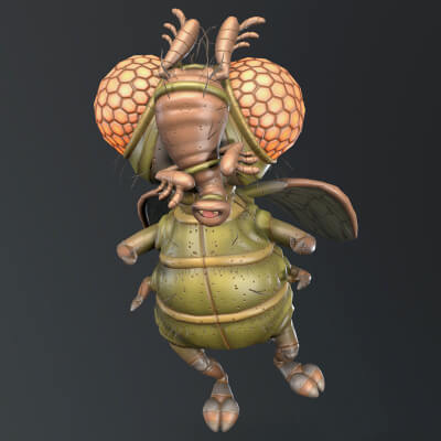 Flying Cartoon Fly - 3D Model by pink_penguin