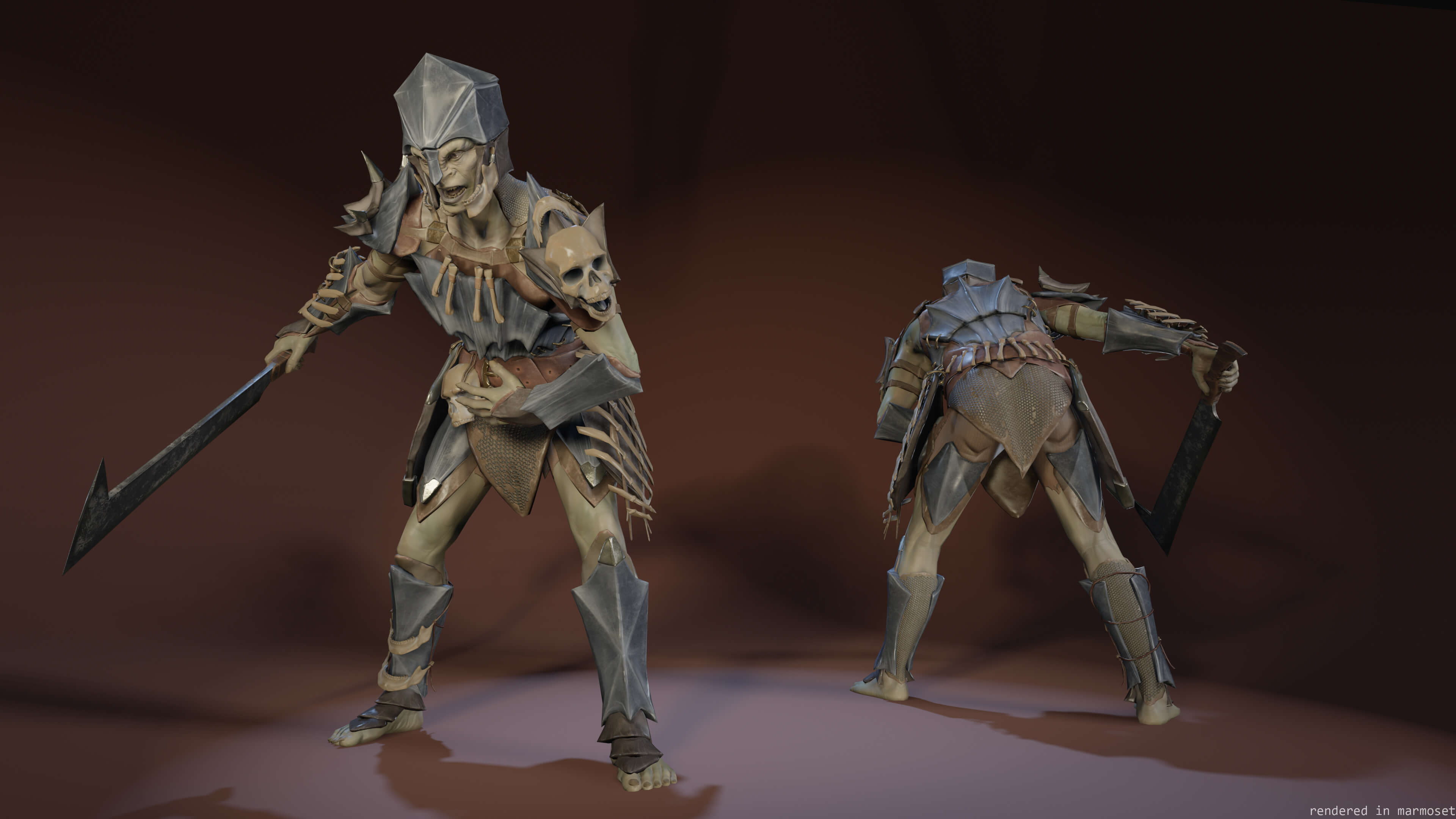 Orc Armored With Sword - 3D Model by pink_penguin