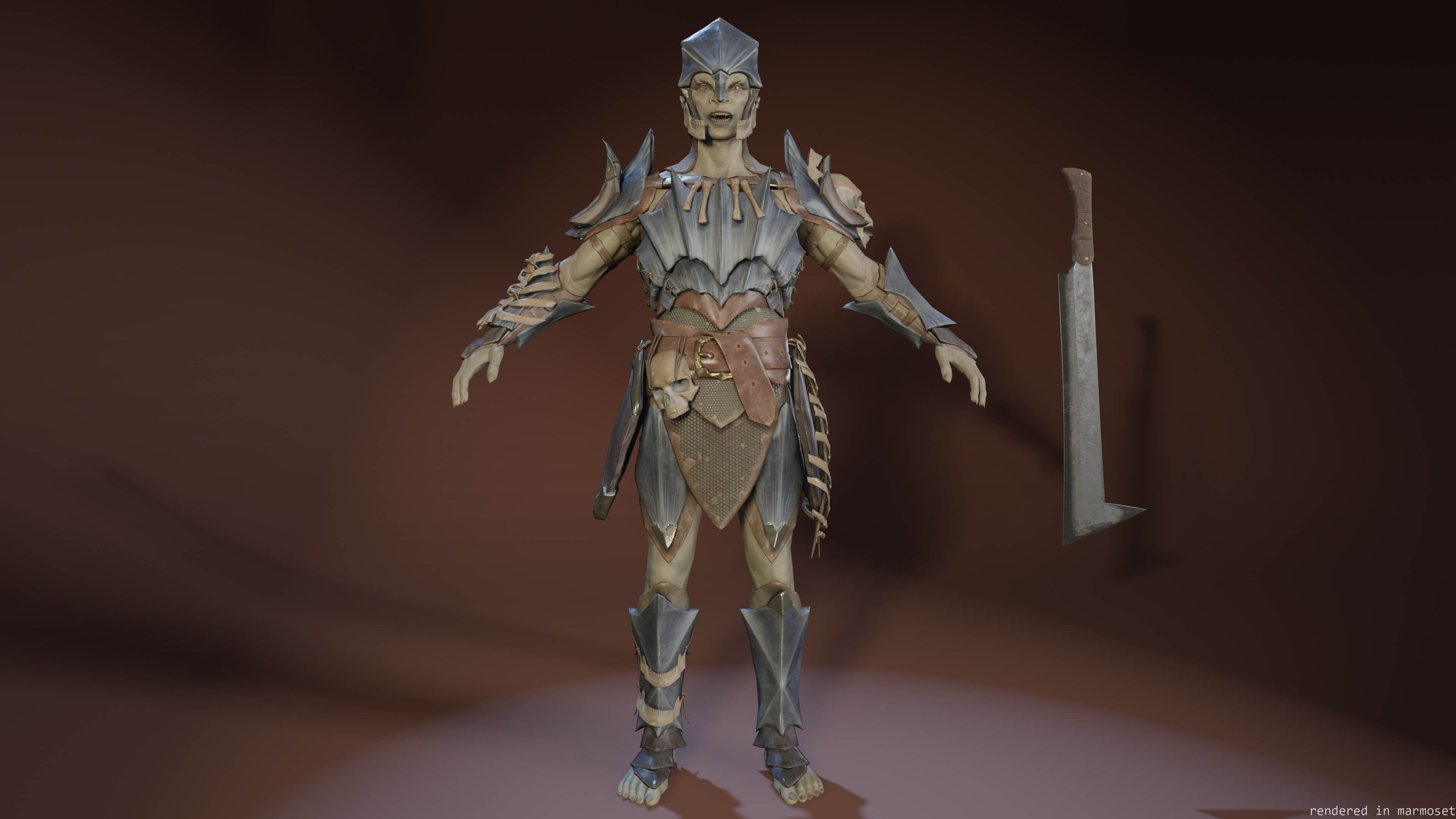 Orc Armored With Sword - 3D Model by pink_penguin