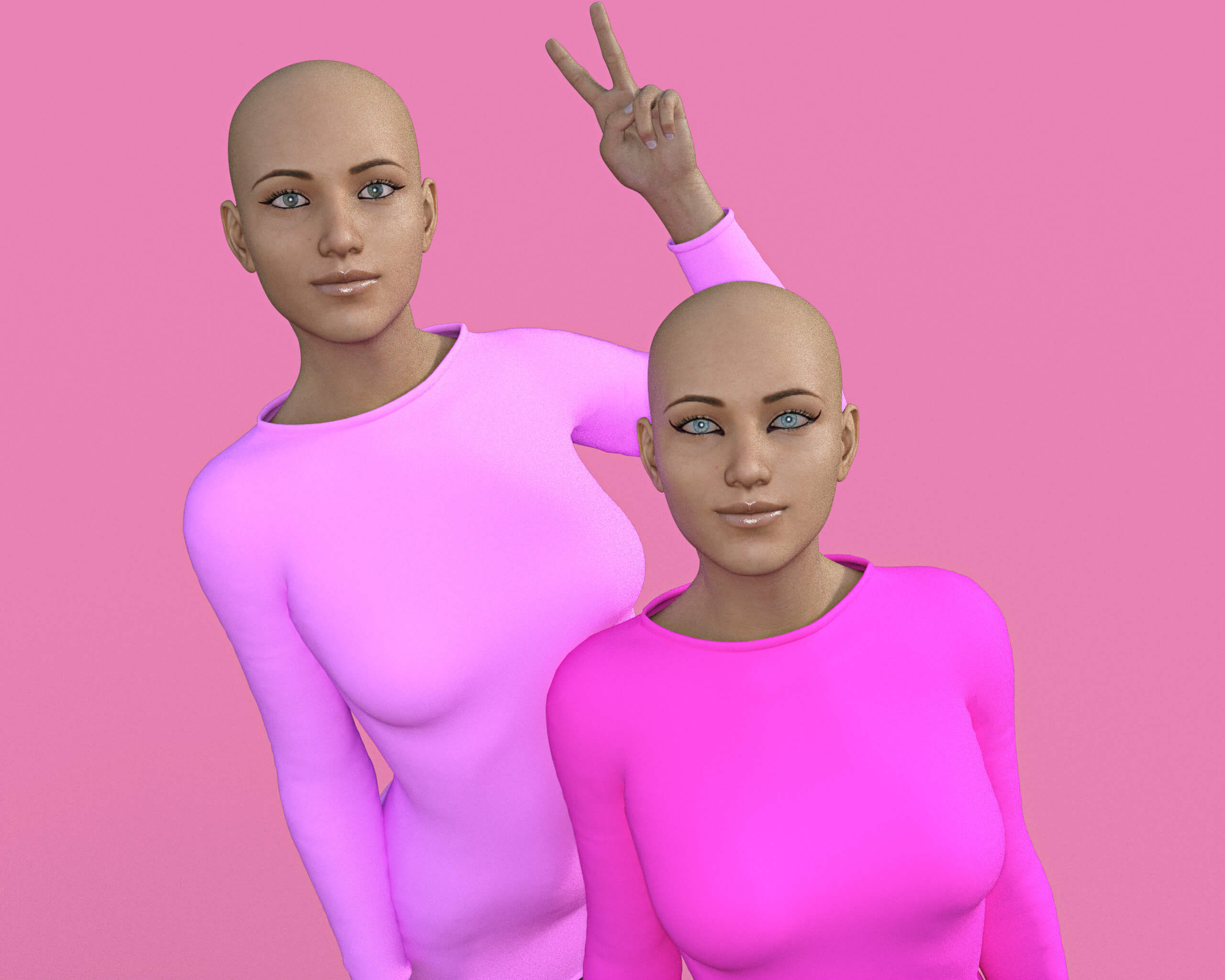 Bunny Ears Selfie Pose G8F - Free Daz Content by PinkPlasticPerfect