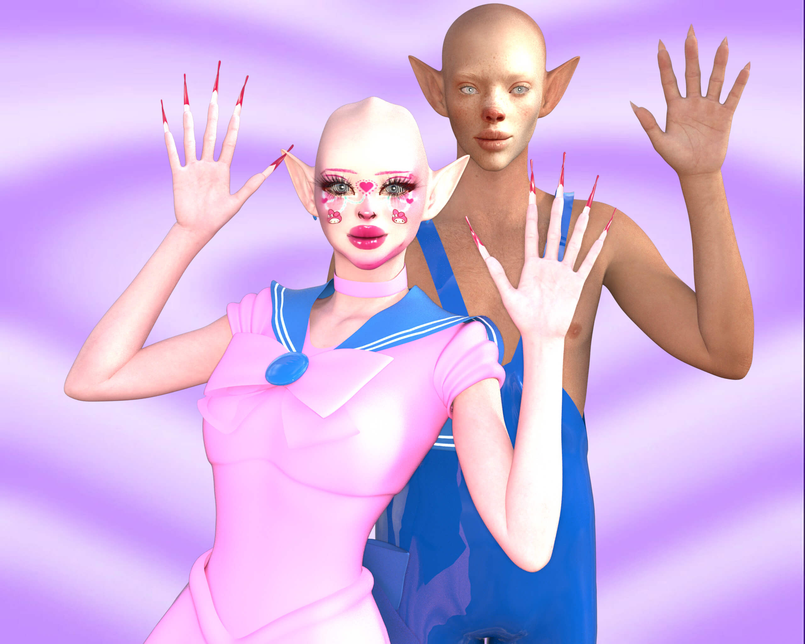 Kawaii elf girly 3D Render, Digital Art by PinkPlasticPerfect