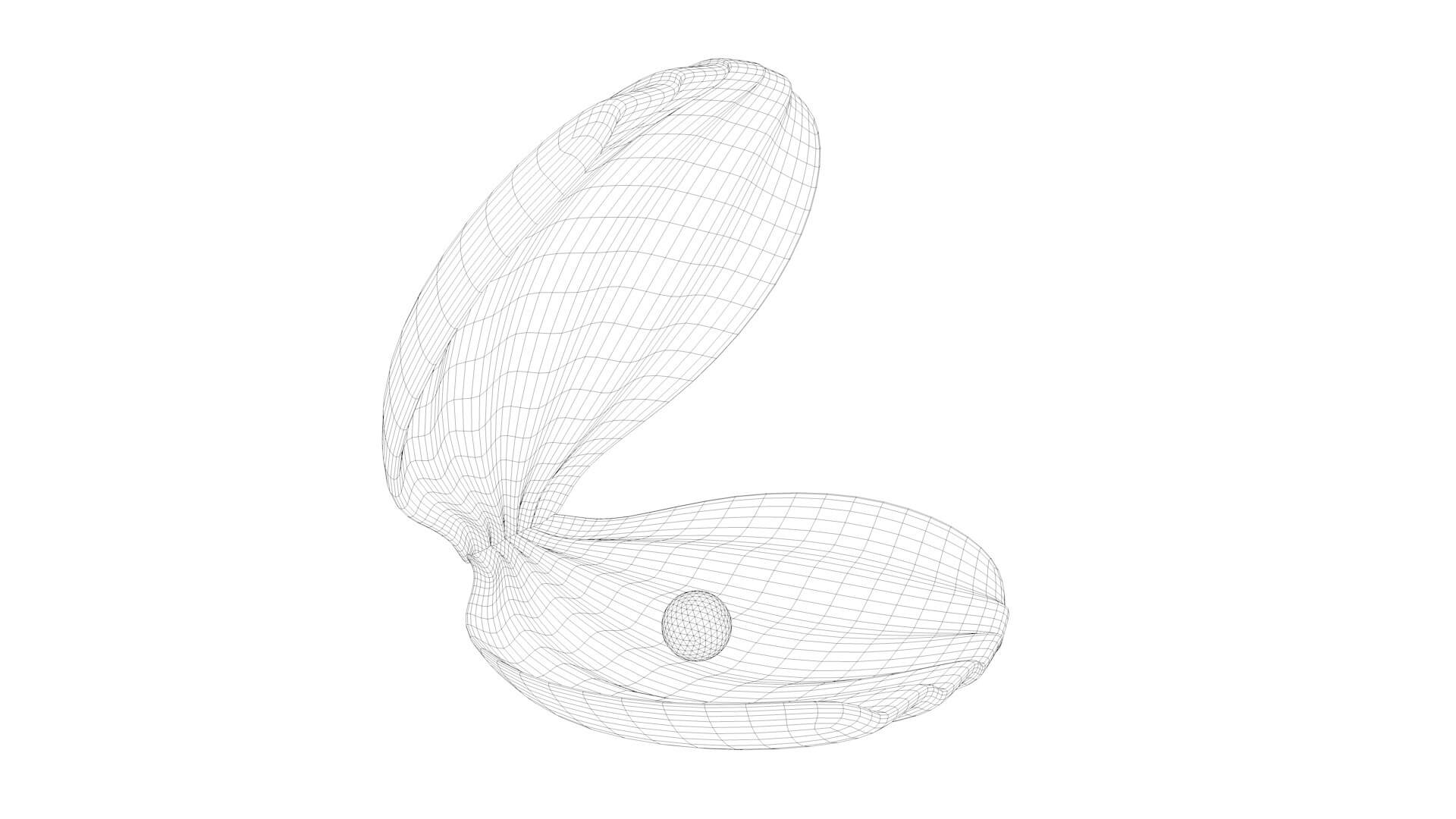 Clamshell with a Pearl - 3D Model by pinnaclecgarts
