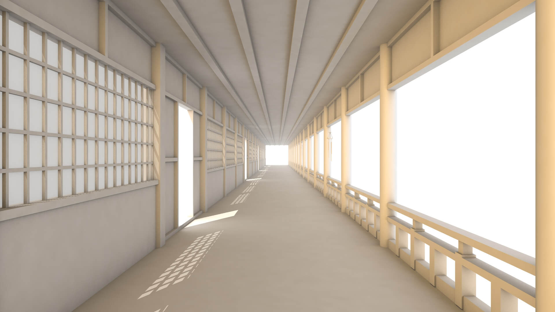 Japanese Corridor - Hallway 3D Model by pinnaclecgarts