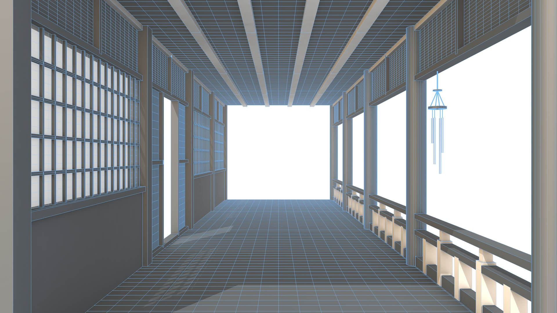 Japanese Corridor - Hallway 3D Model by pinnaclecgarts