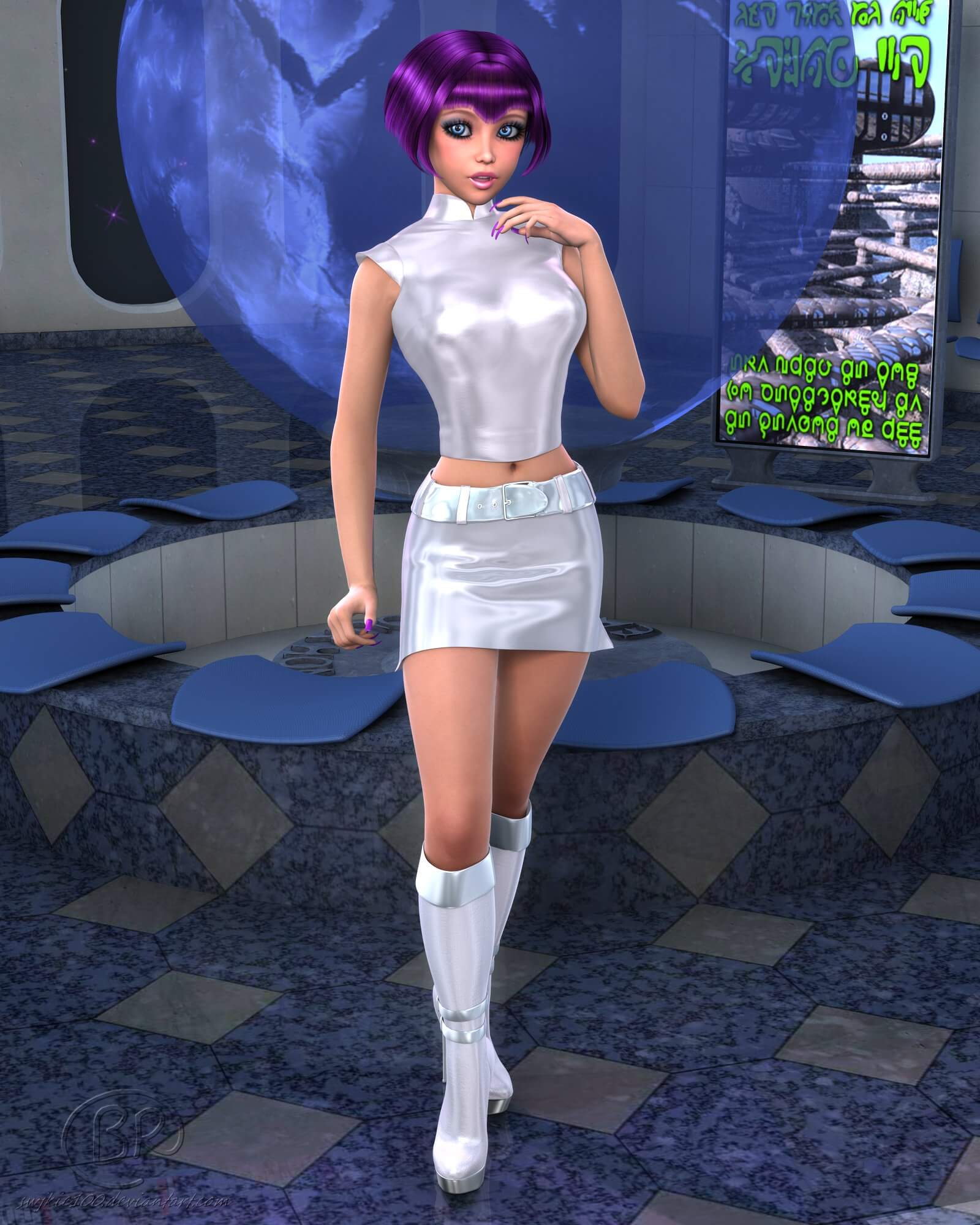 Girl of SHADO 3D Render, Digital Art by Pinspotter