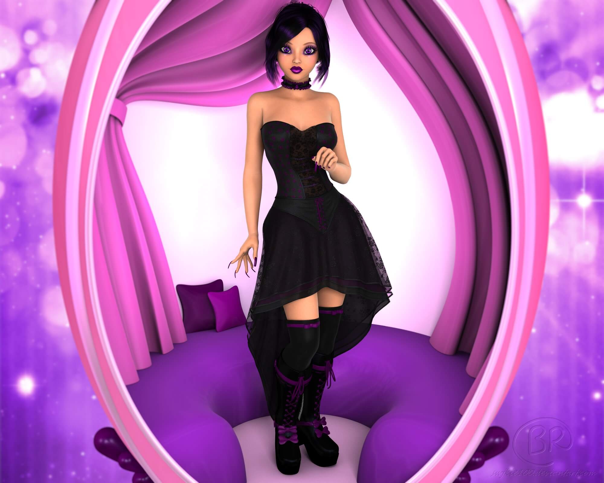Goth Romance 3D Render, Digital Art by Pinspotter